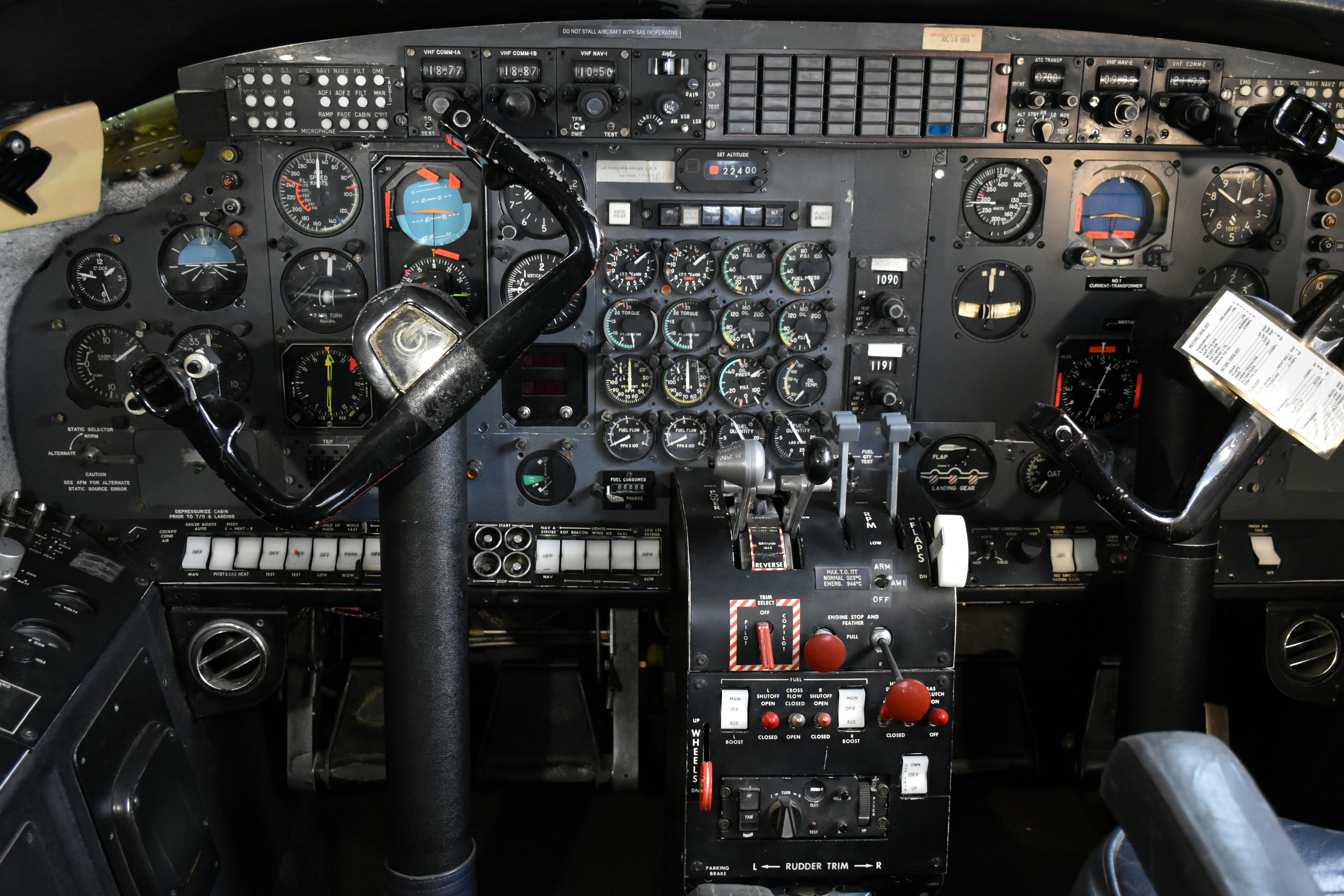 A cockpit of an old airplane (Detail - technics)