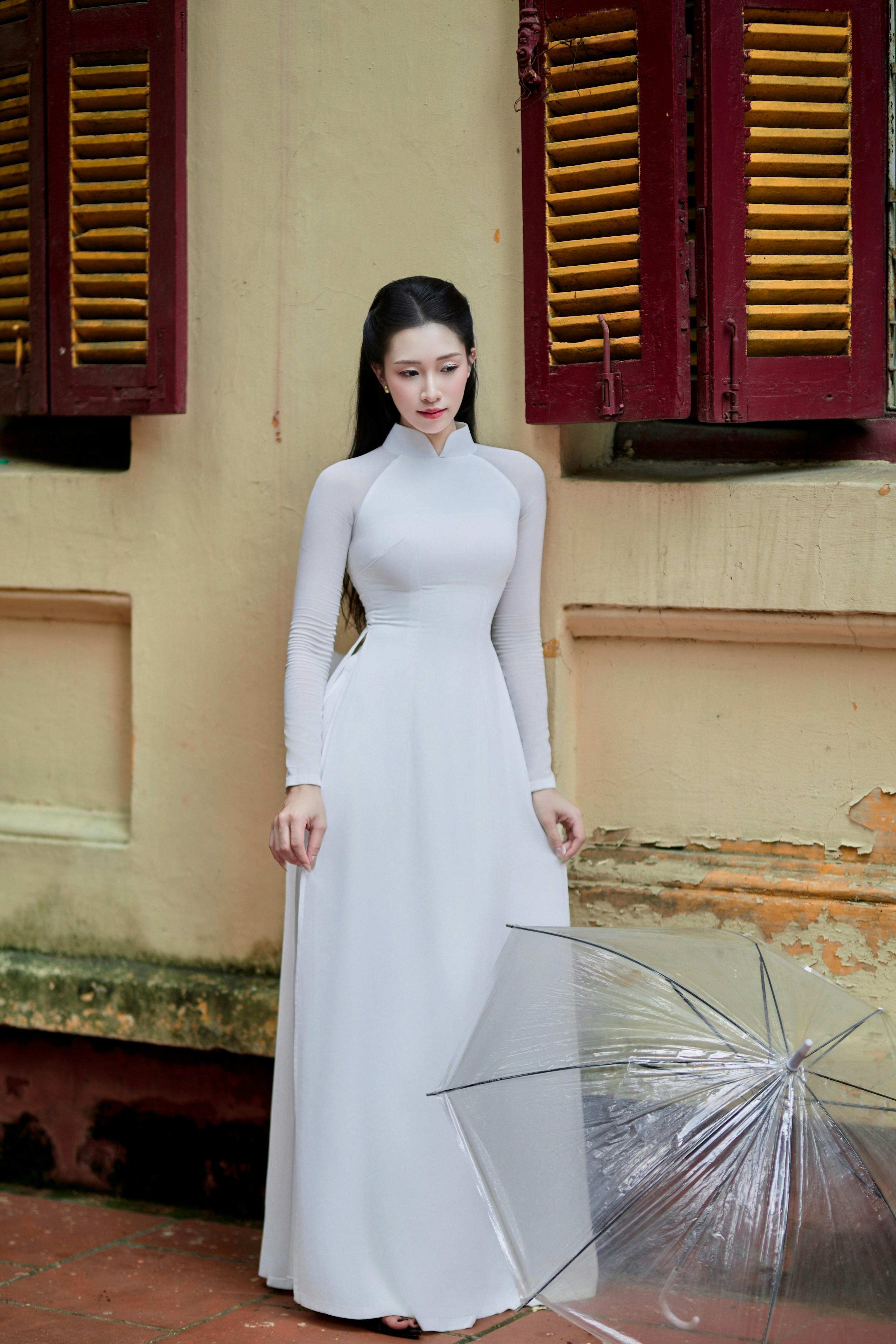Grace in simplicity — the timeless beauty of Vietnamese áo dài in the soft morning light