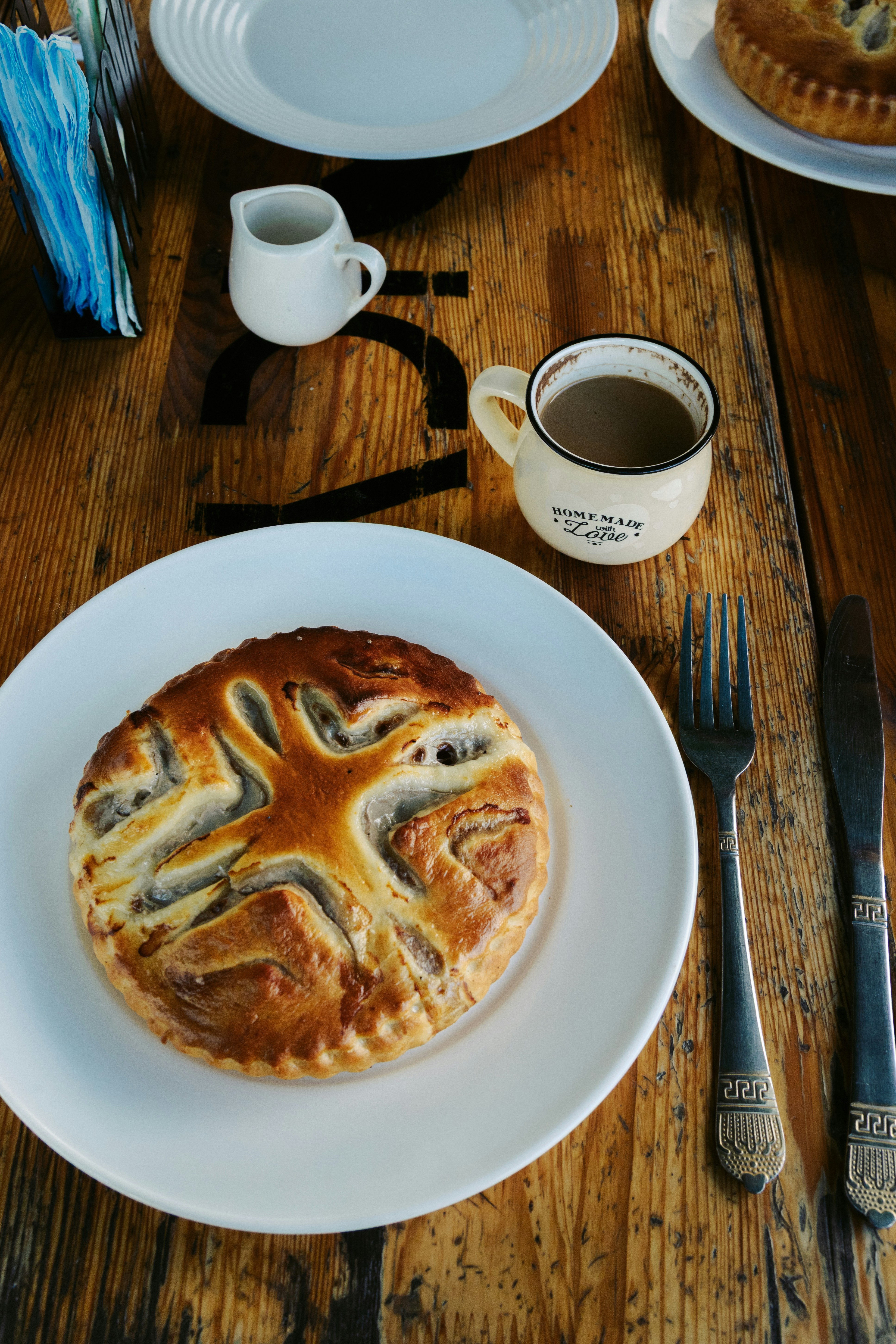 Star-Shaped Pastry on a Weathered Table