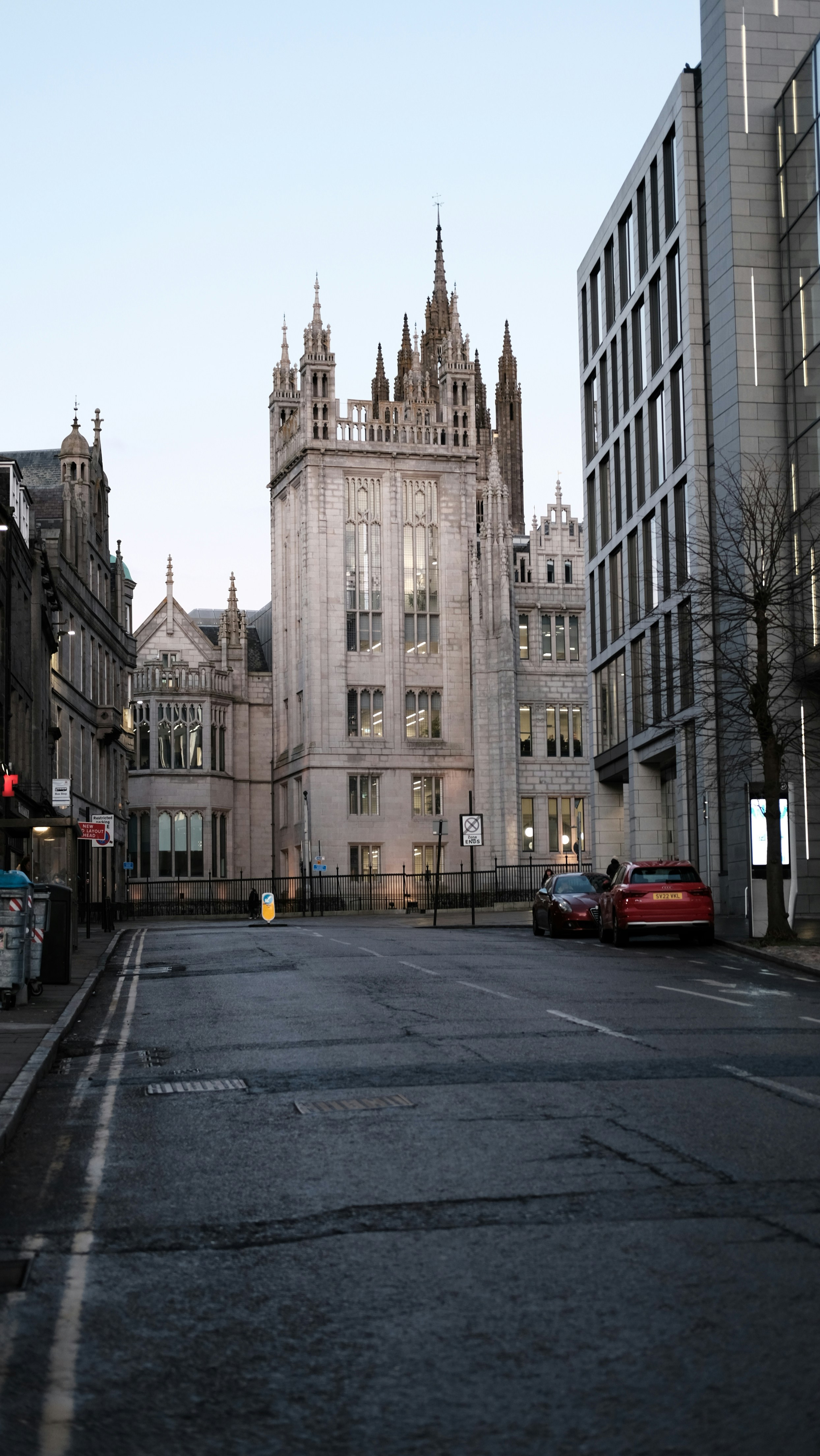 Gothic Crown Over a Quiet City Street