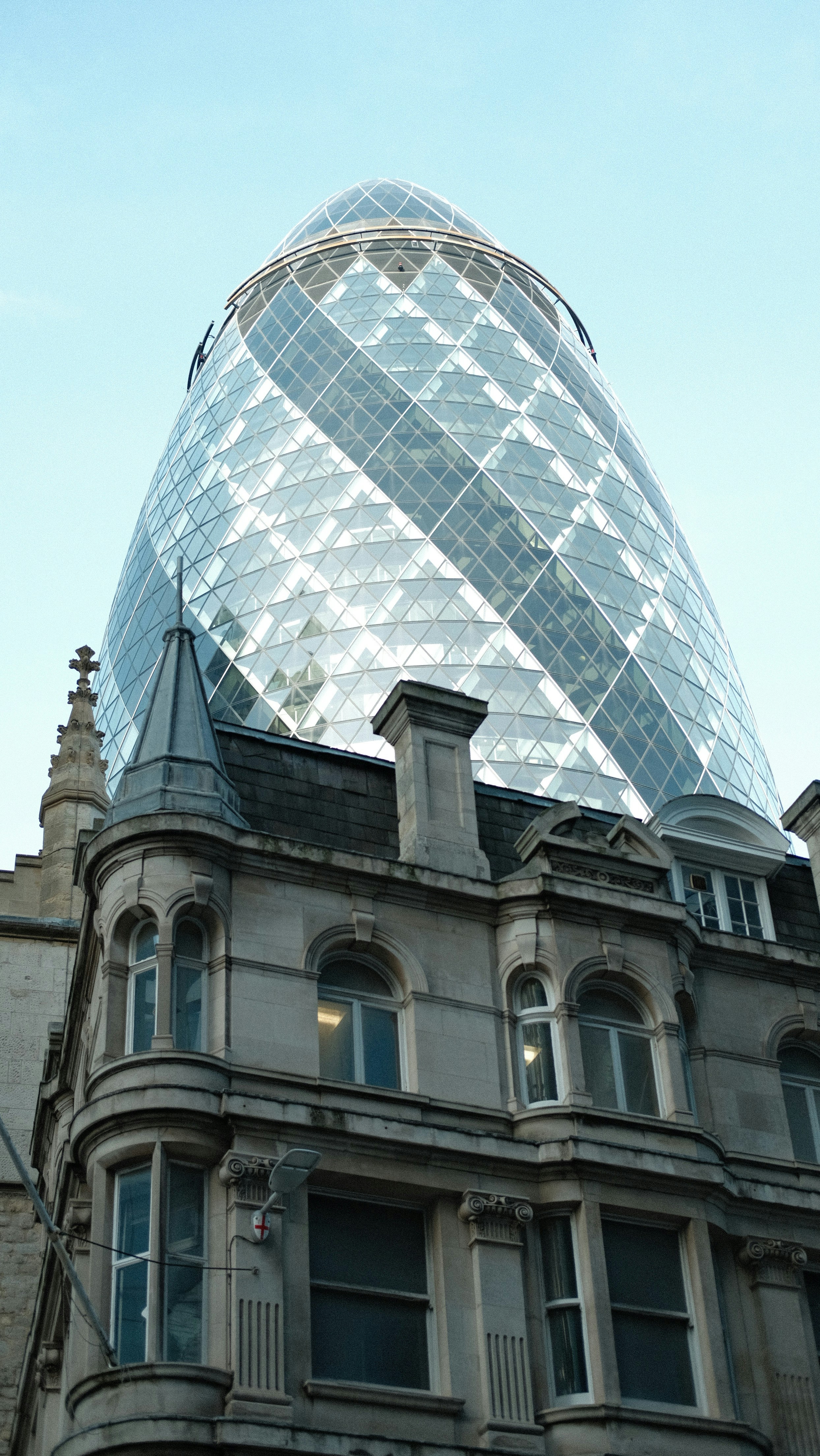 Glass Diamond Crown Rising Over London's Victorian Facade