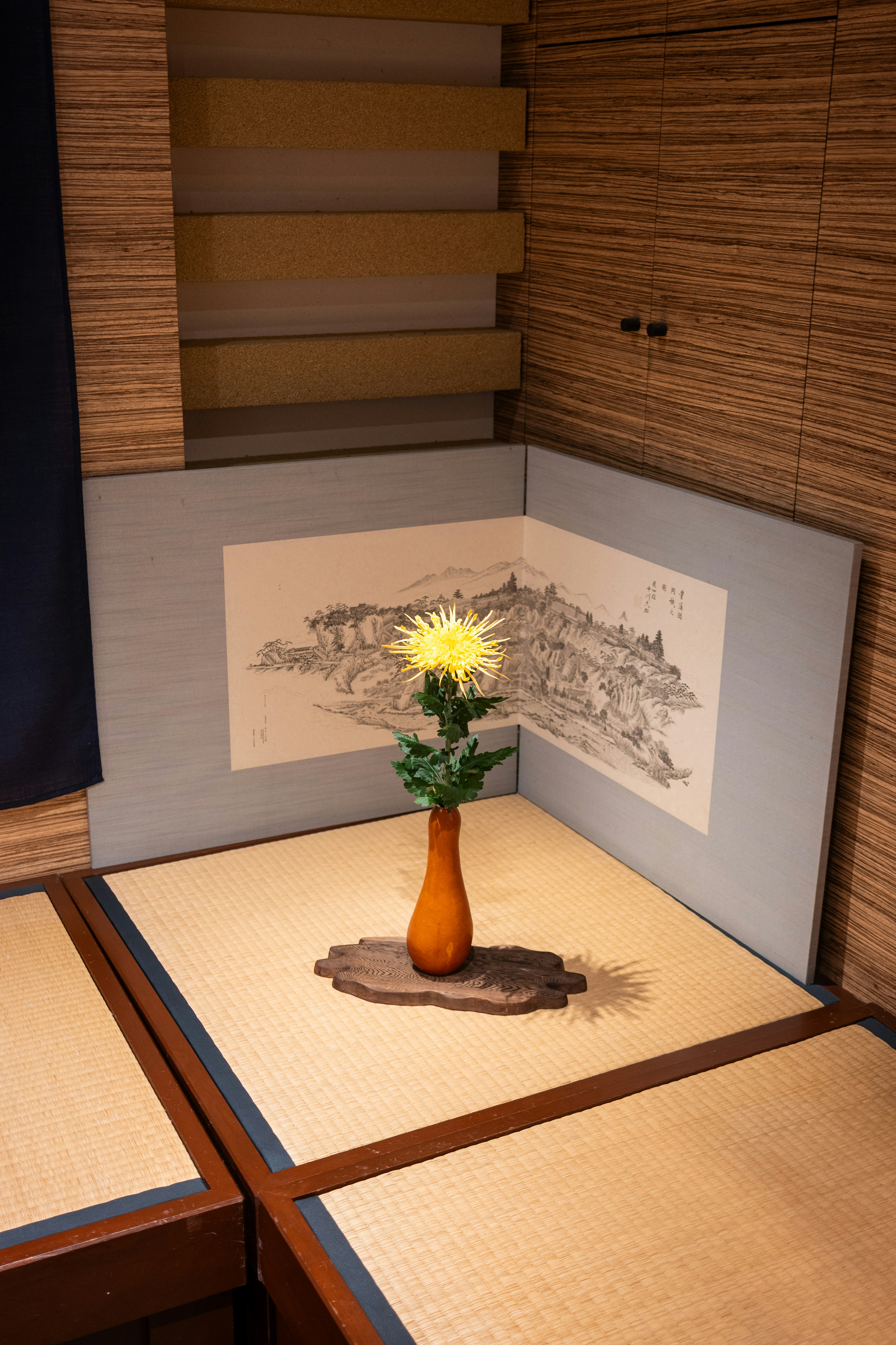 Tokonoma Still Life: Chrysanthemum in Amber Light