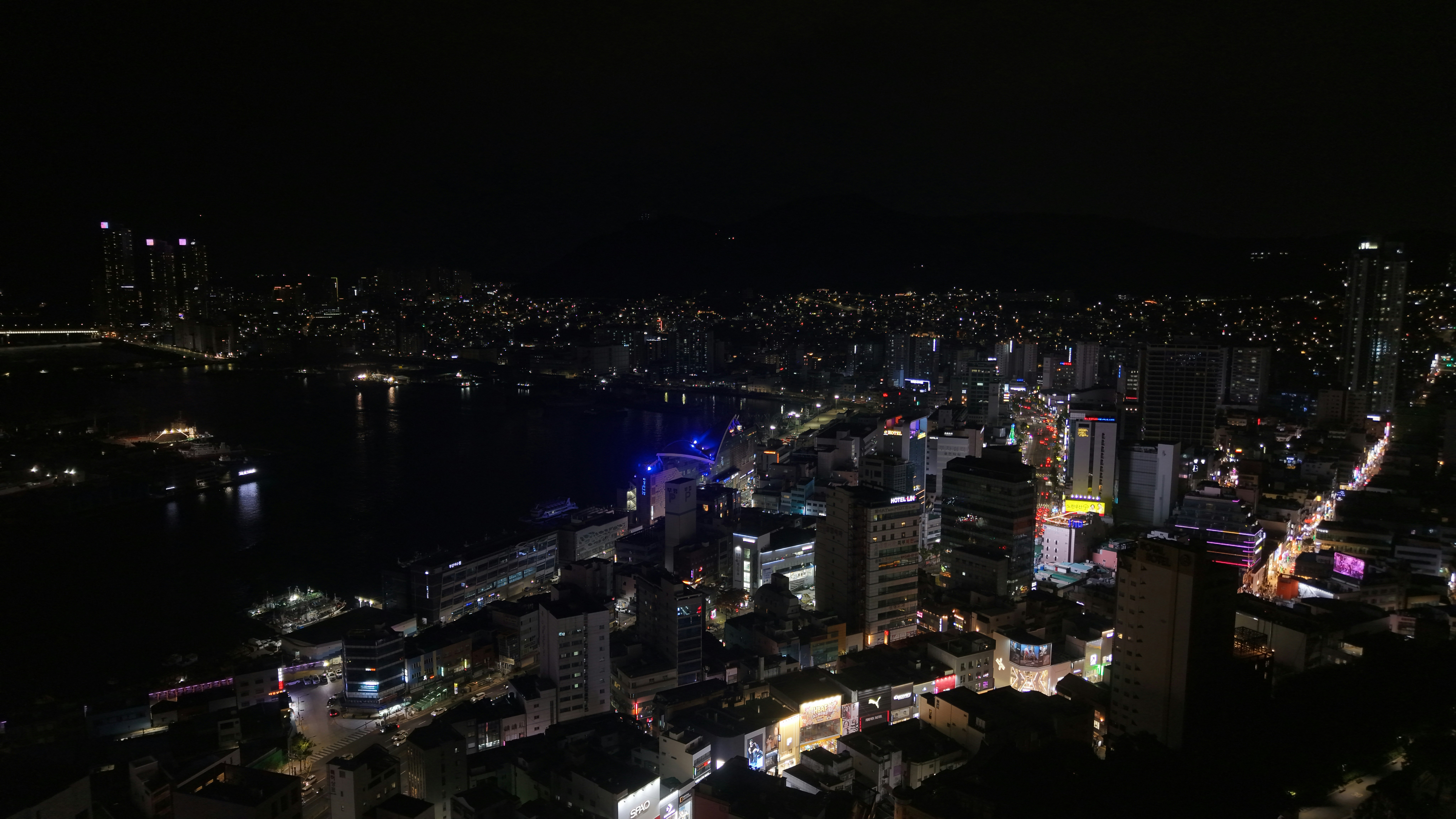 Neon Coastline: A Nightflight Over a City of Lights