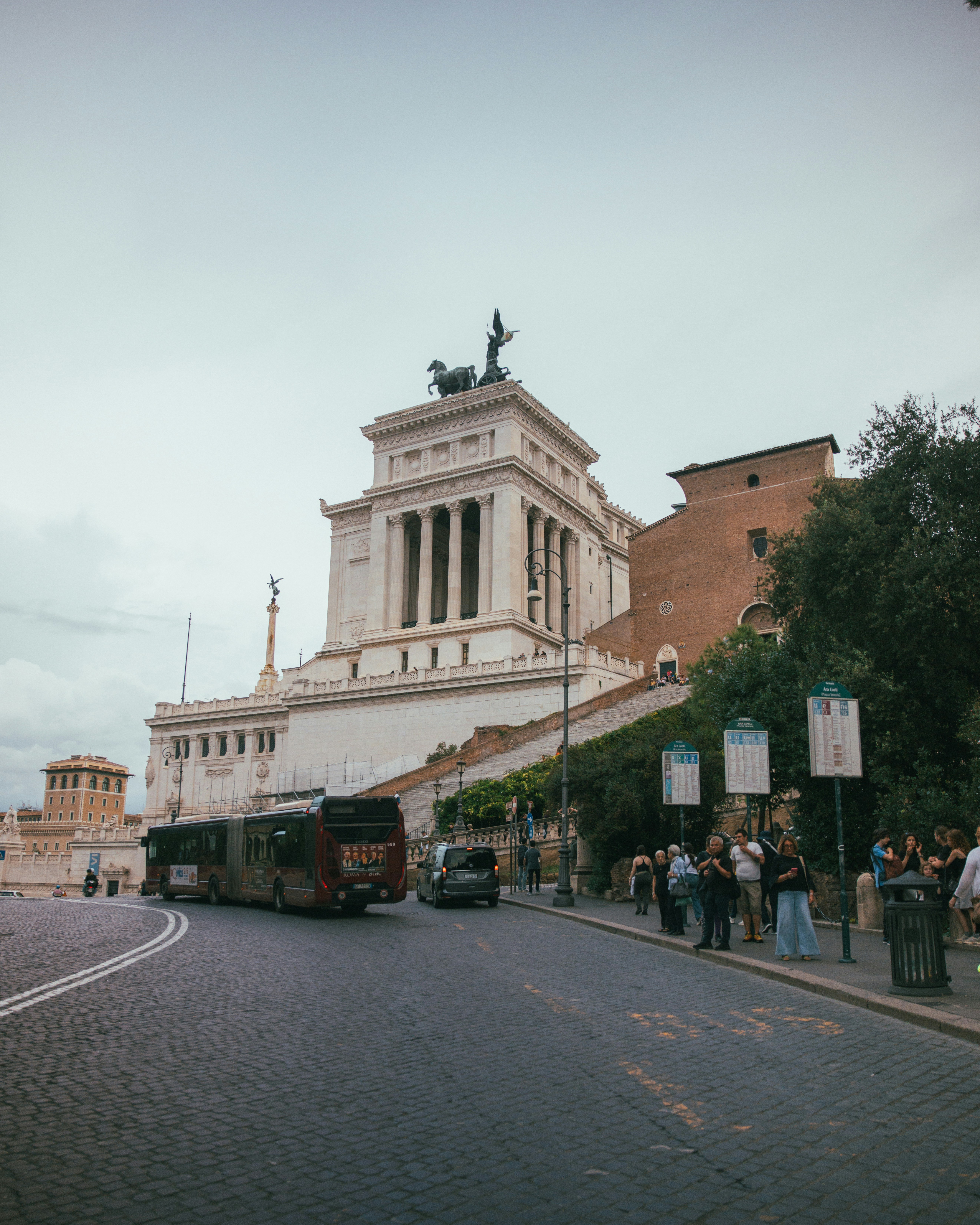 Equestrian Apex Over Rome's Marble Promenade