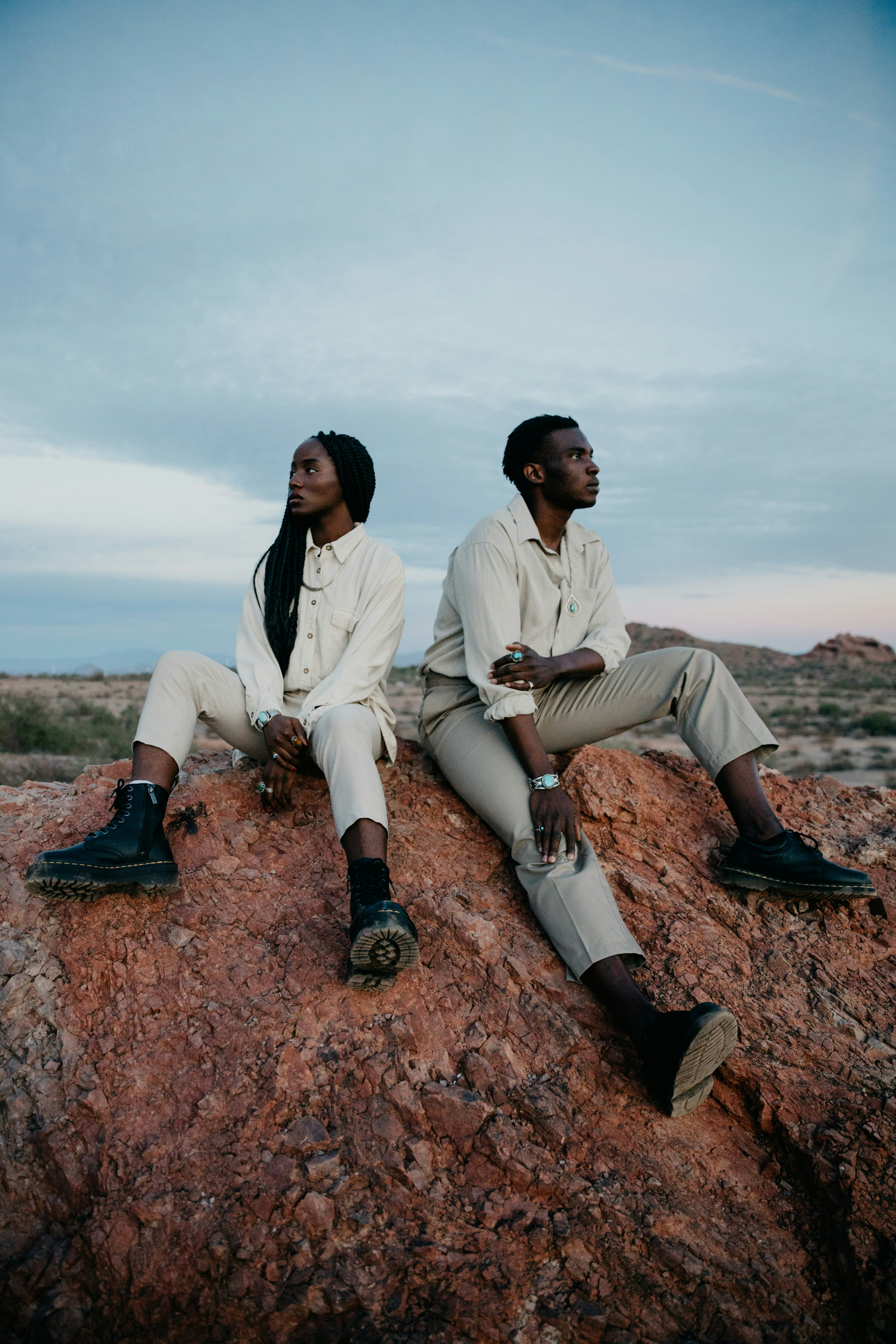 Desert Duet on a Wind-Worn Red Rock