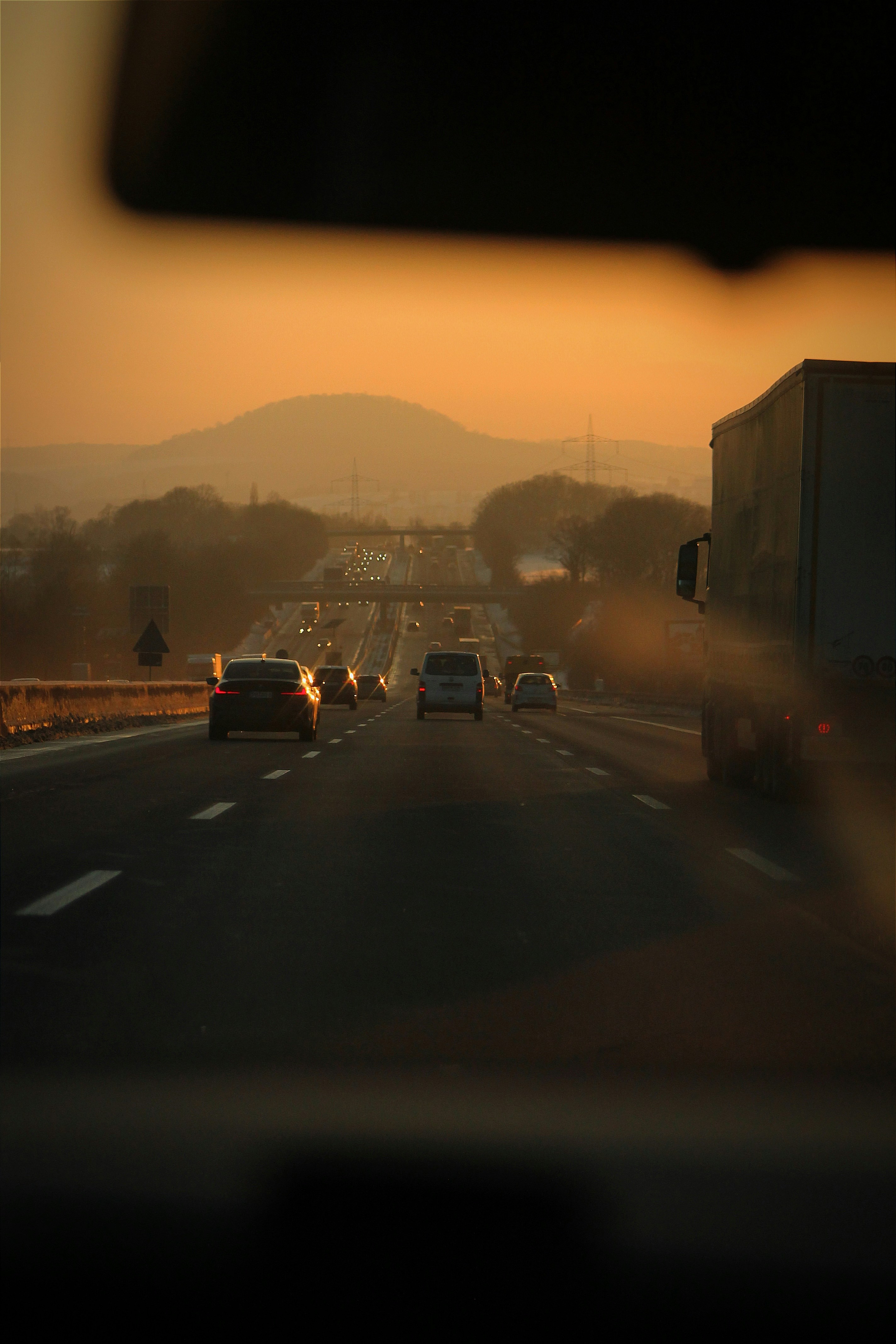 Golden Hour Confluence on the Highway
