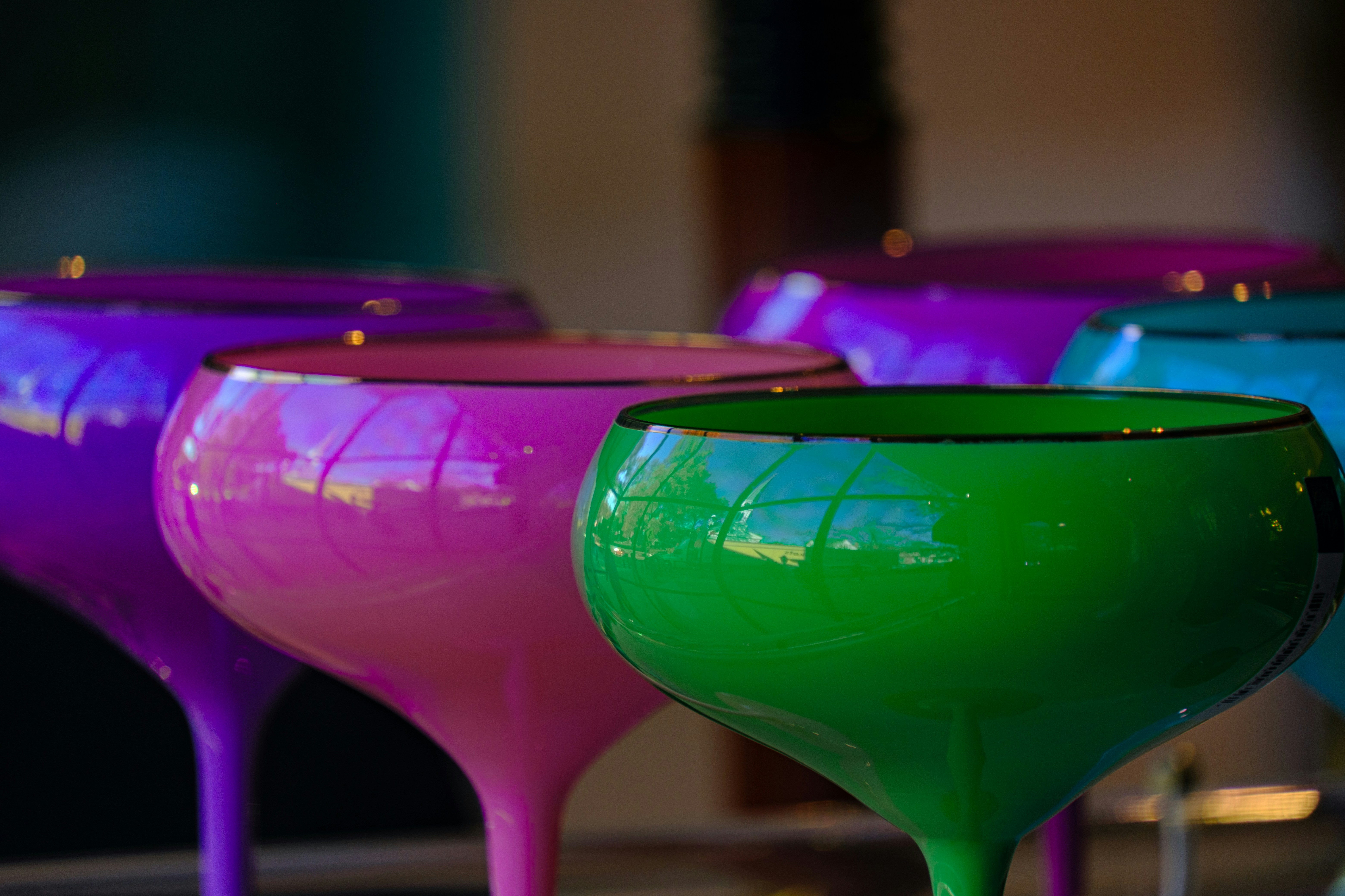 Emerald Glass: Neon Reflections in a Quiet Gallery