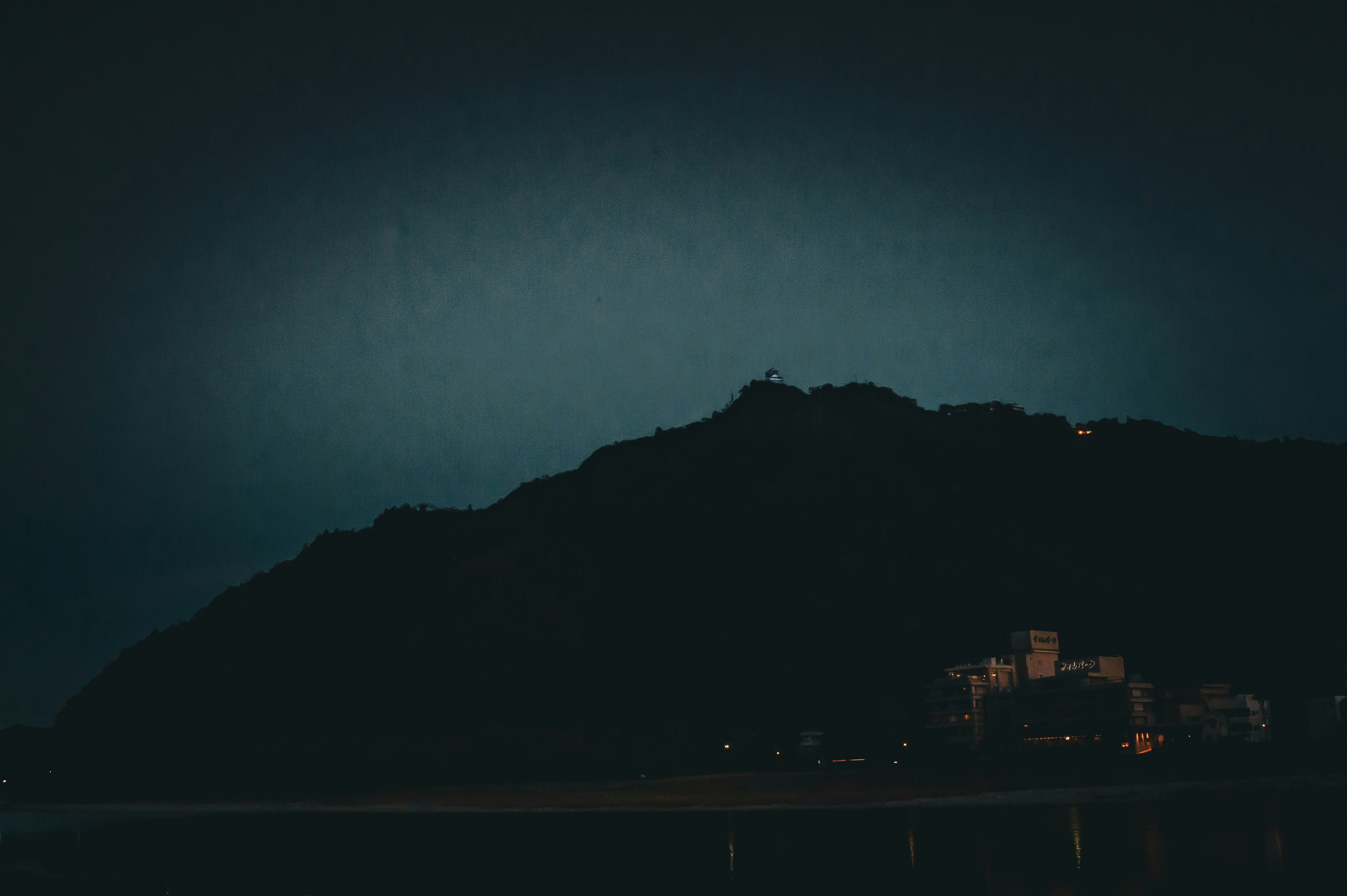 Nocturnal Crest Over the Harbor: Distant Lights on a Quiet Hill