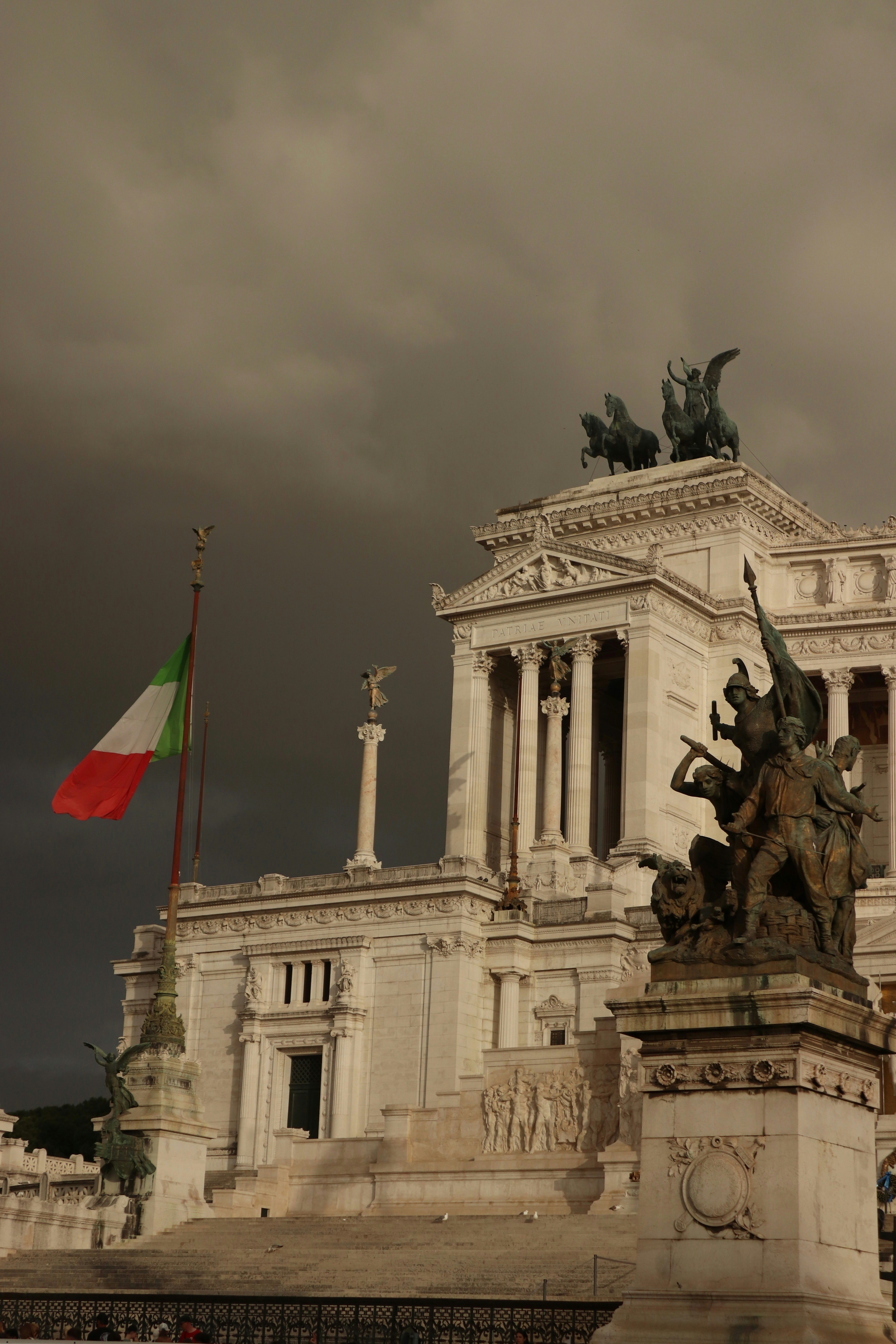 Storm-tinged Vittoriano: Marble Majesty Beneath a Looming Sky