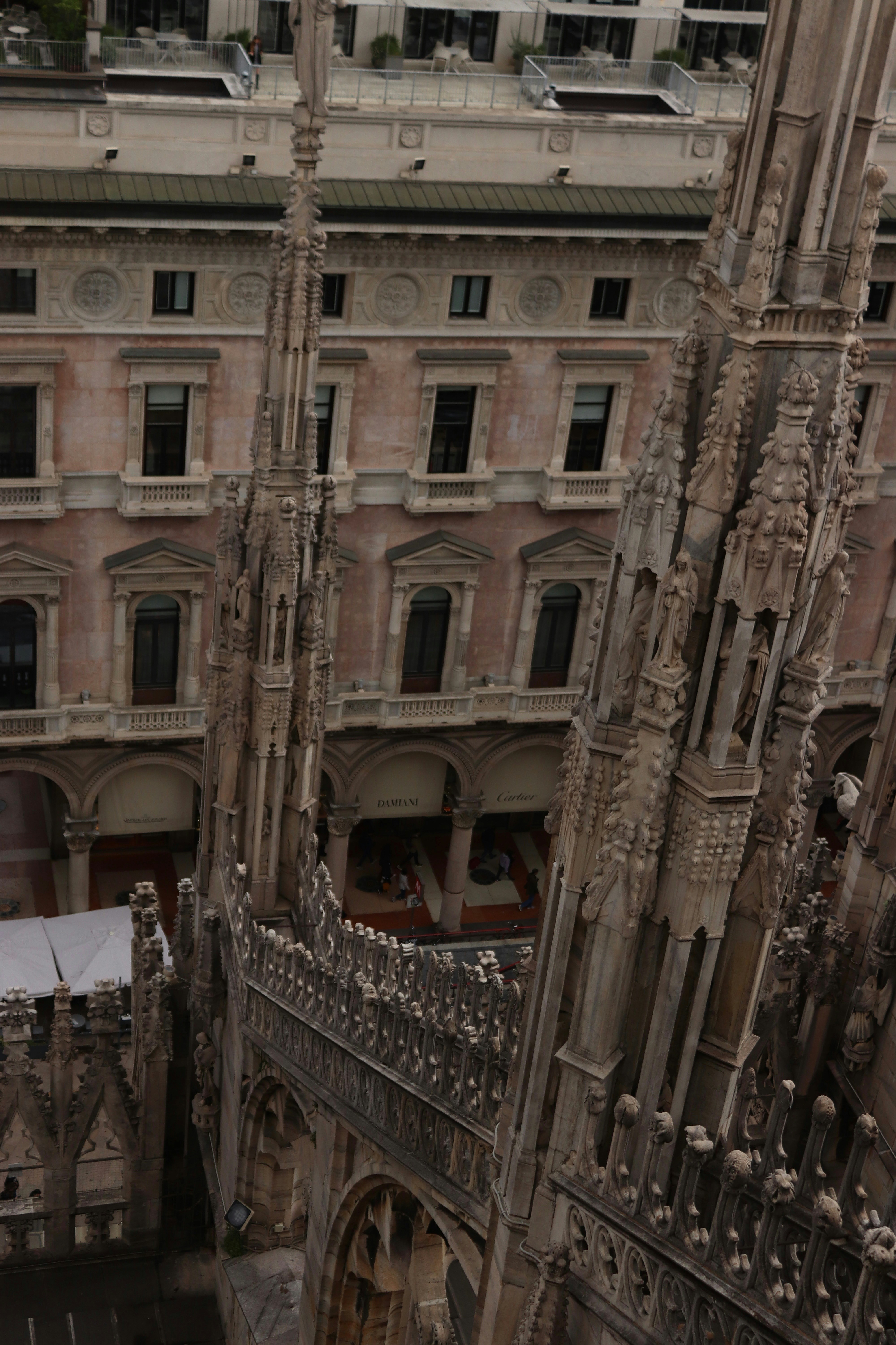 Gothic Lace Rising: Spires Framing a Milanese Courtyard