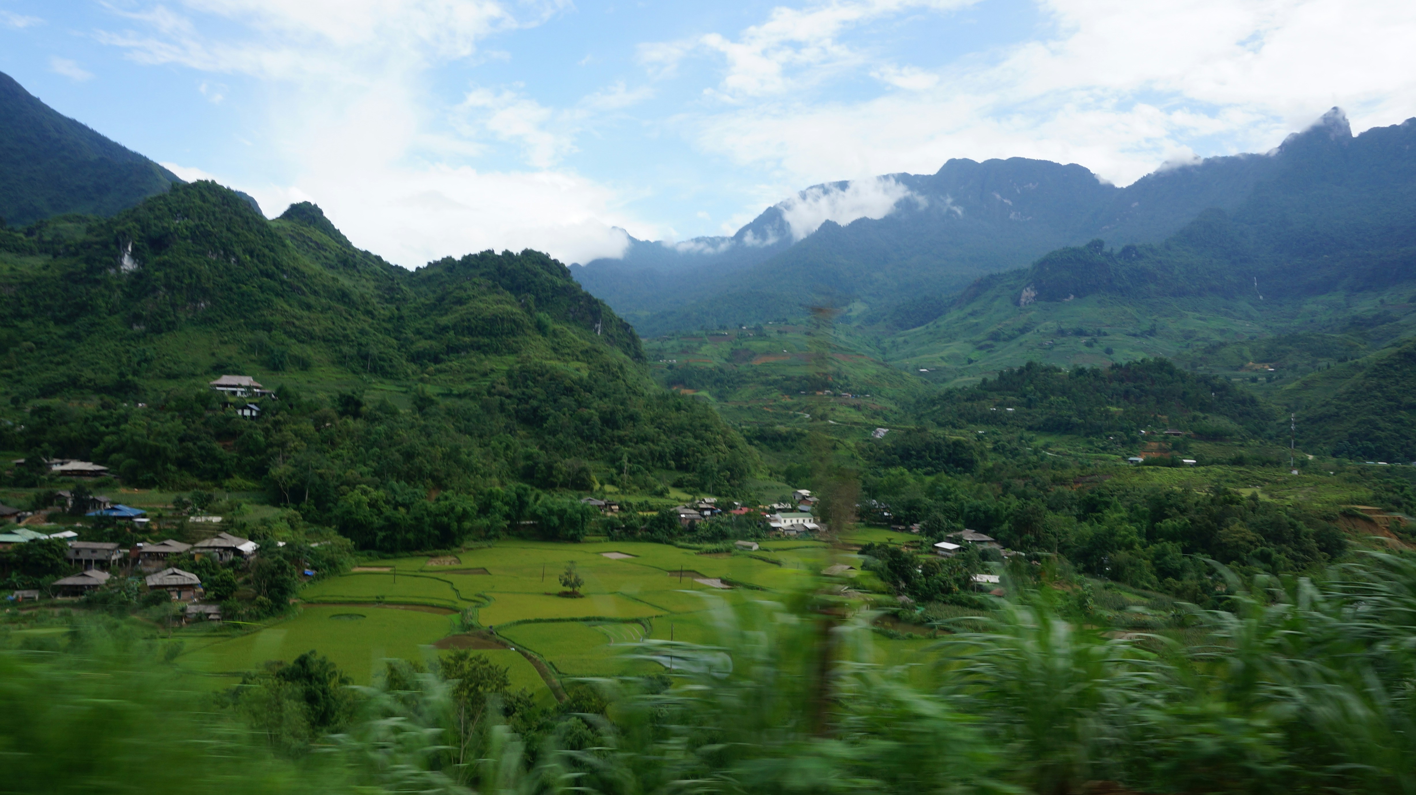 Jade Valleys: Rice Terraces, Village Silhouettes, and Cloud-Kissed Peaks