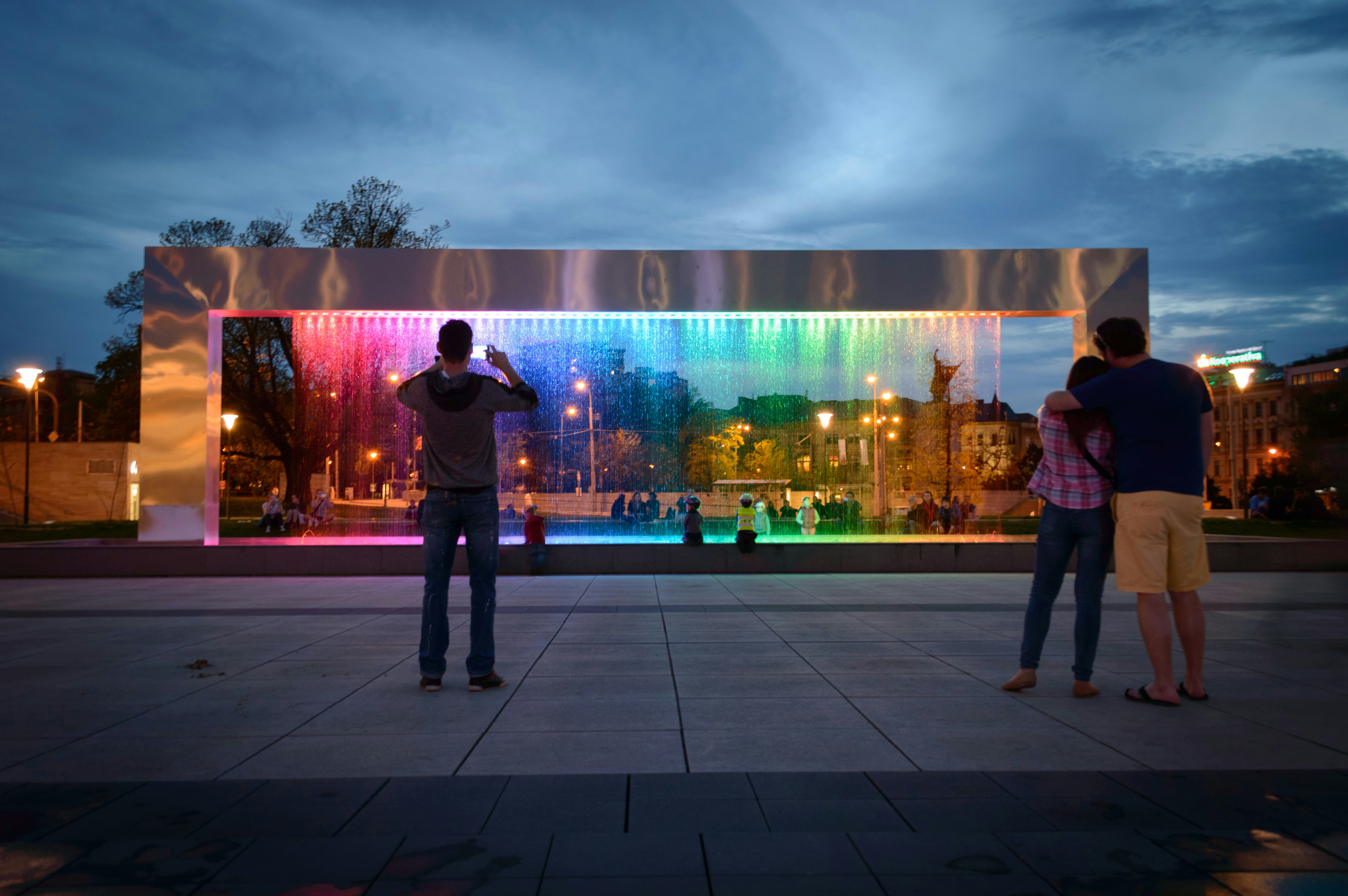 Rainbow Waterfall at the Glass Pavilion