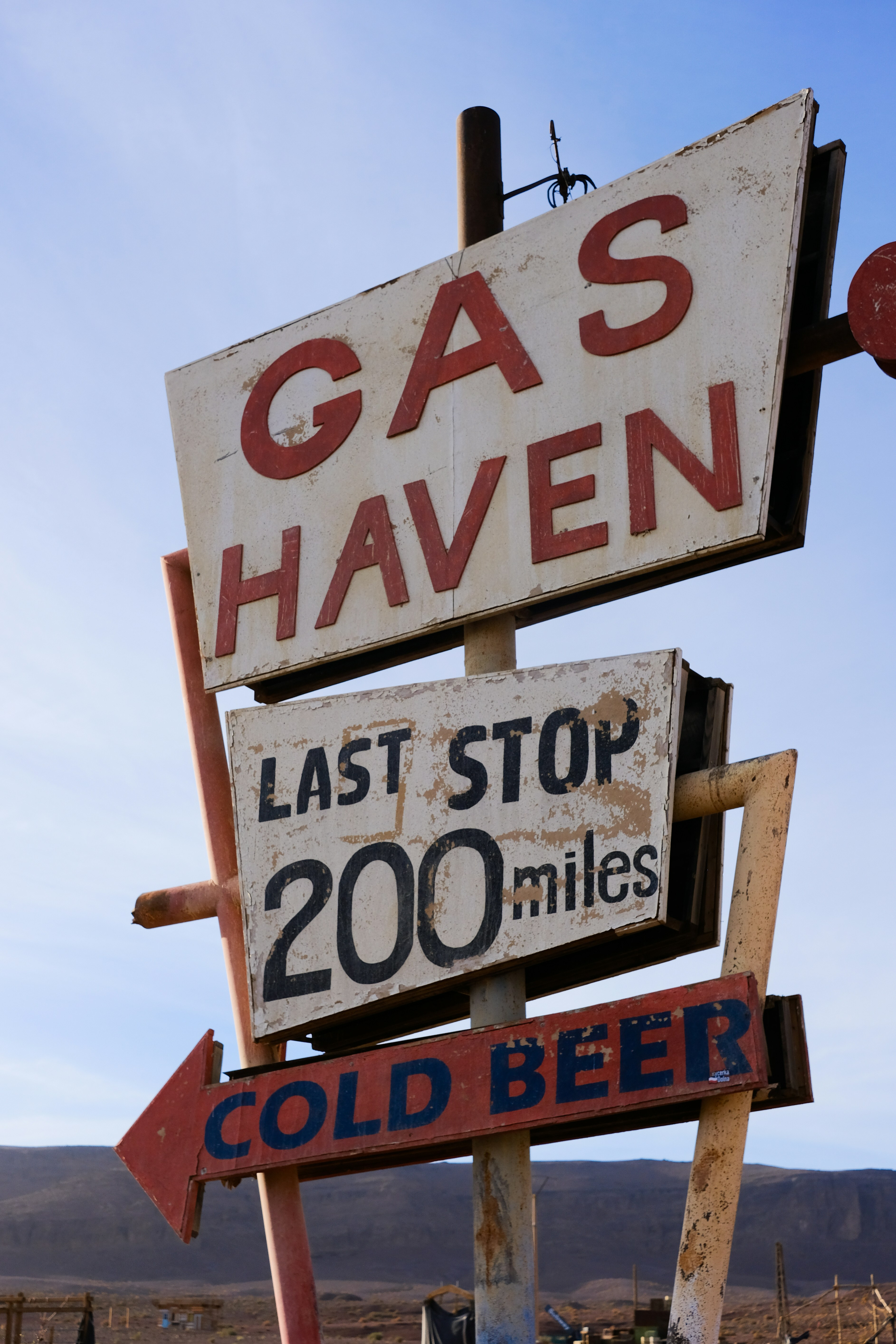 Vintage gas haven sign with last stop information. photo – Free Retro ...