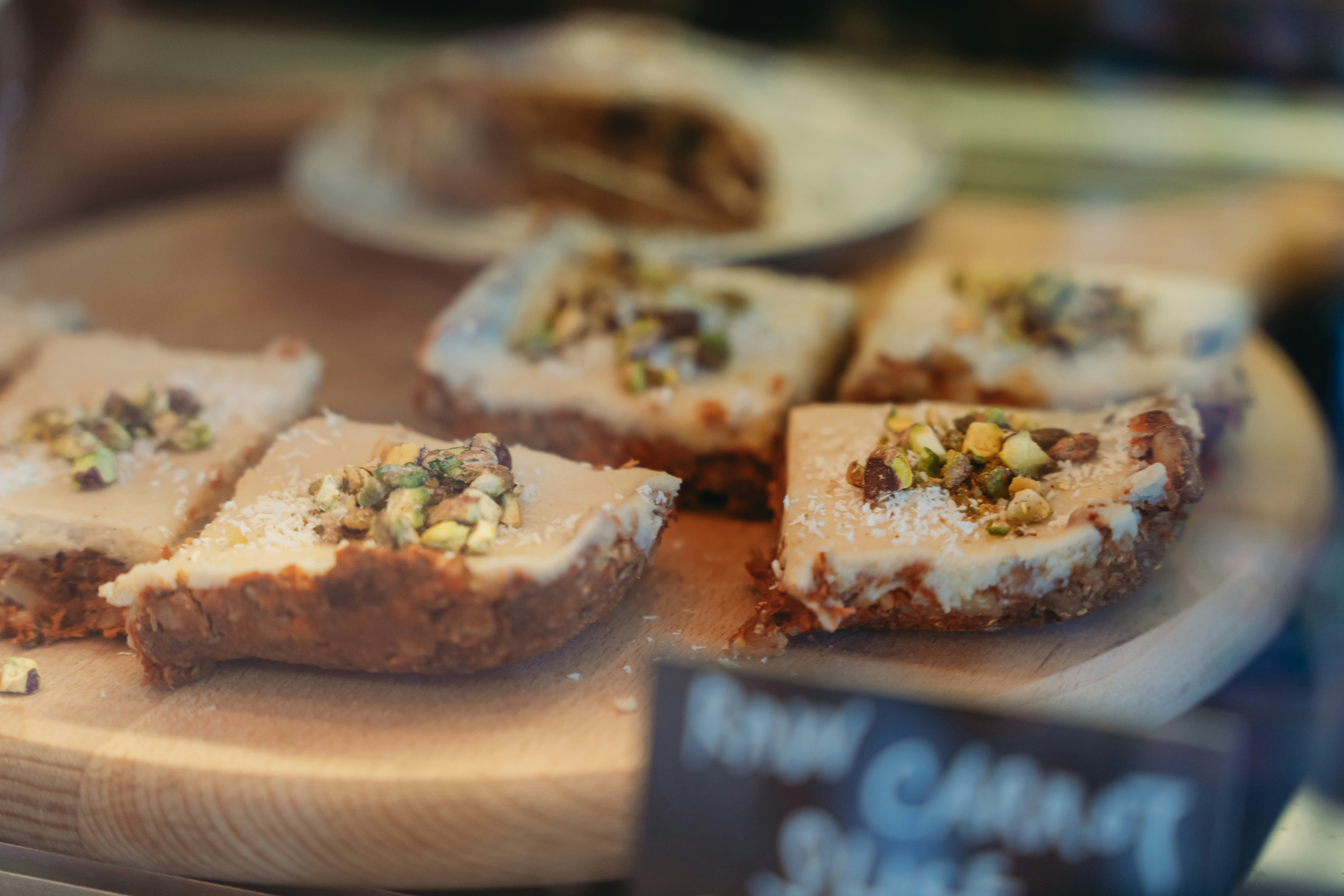Nut-Crowned Pastry Slabs on a Rustic Board