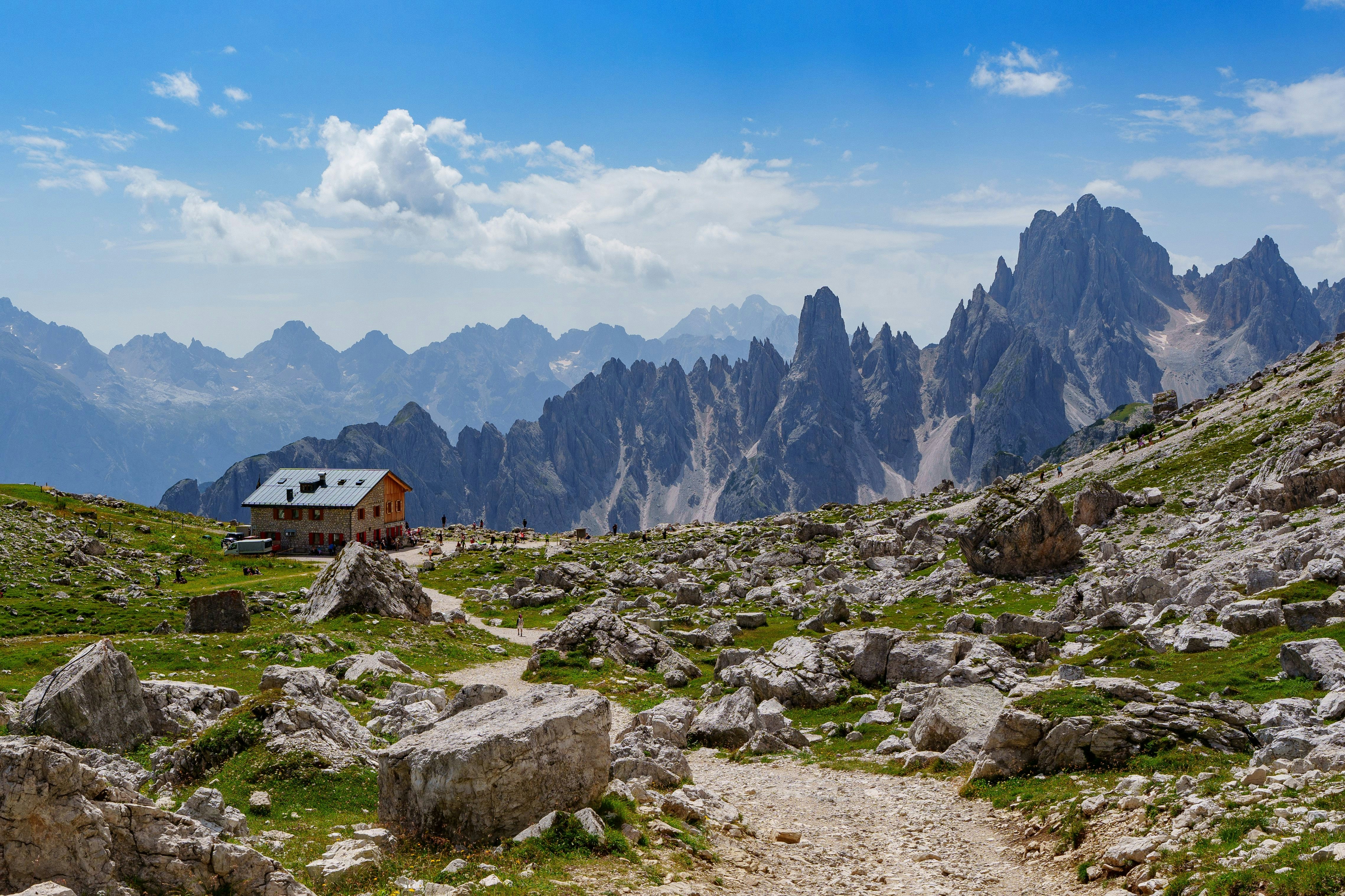 Alpine Refuge Beneath Jagged Dolomites