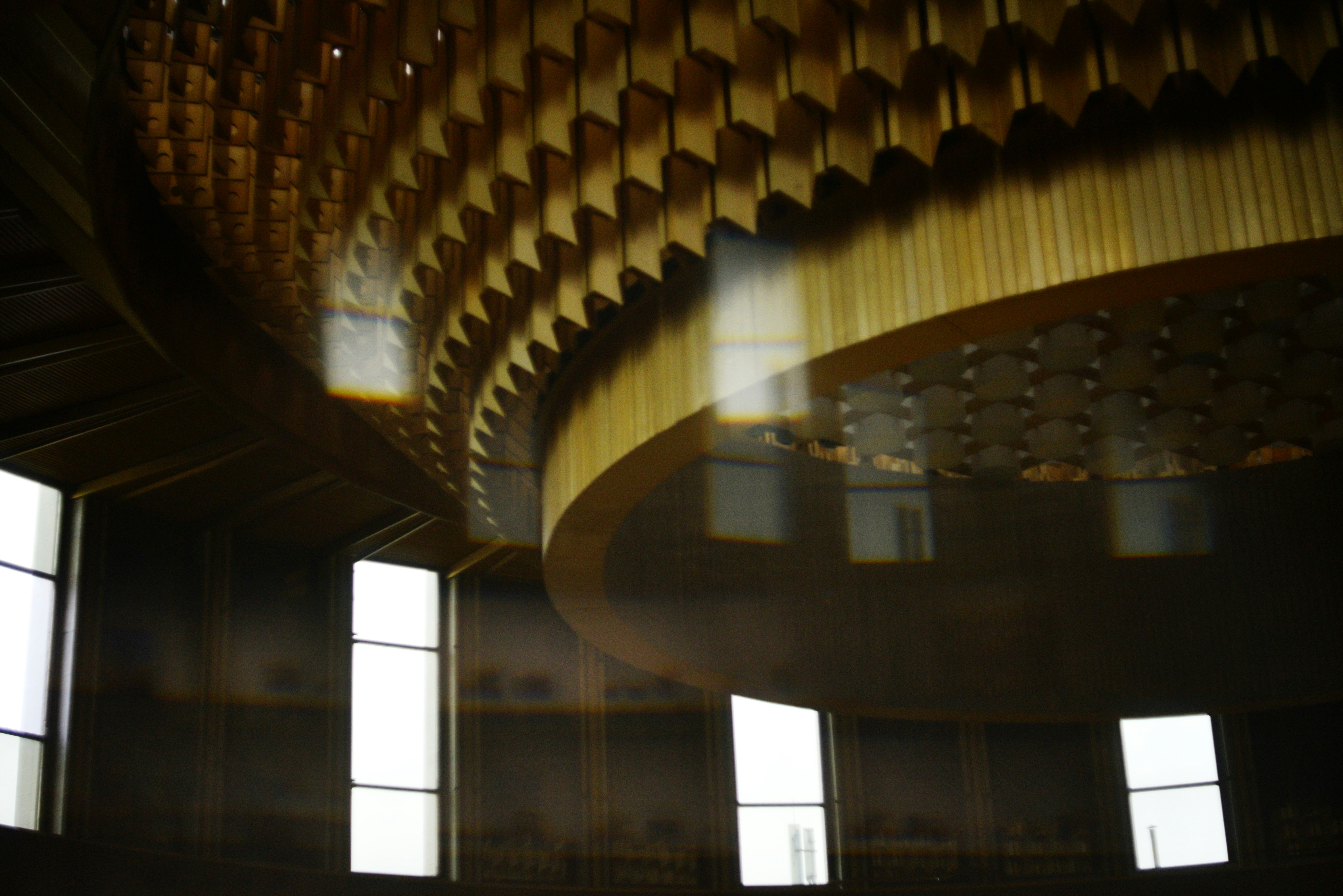 Suspended Ring Above the Honeycomb Ceiling