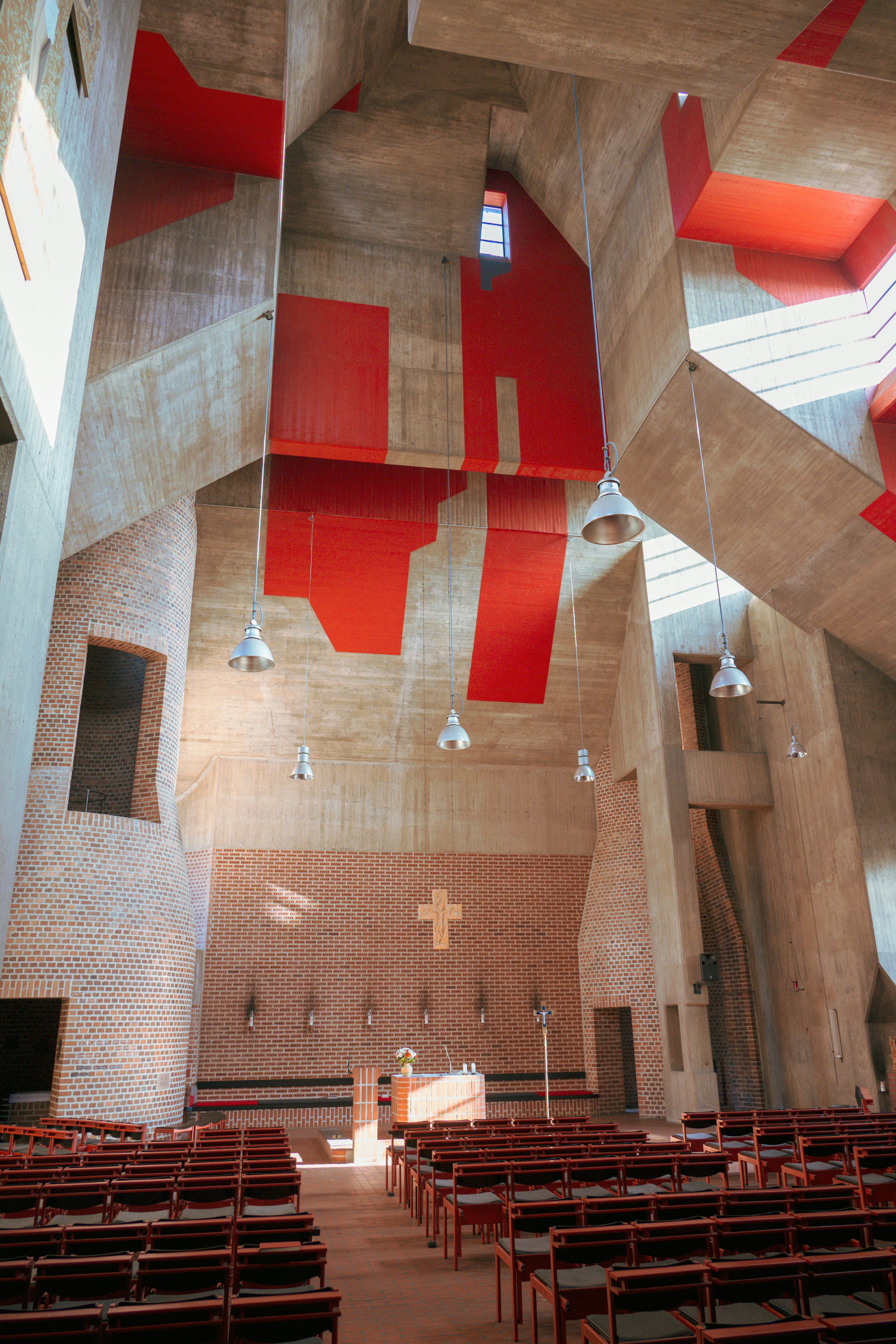Red Rectangles Descend in a Concrete Cathedral