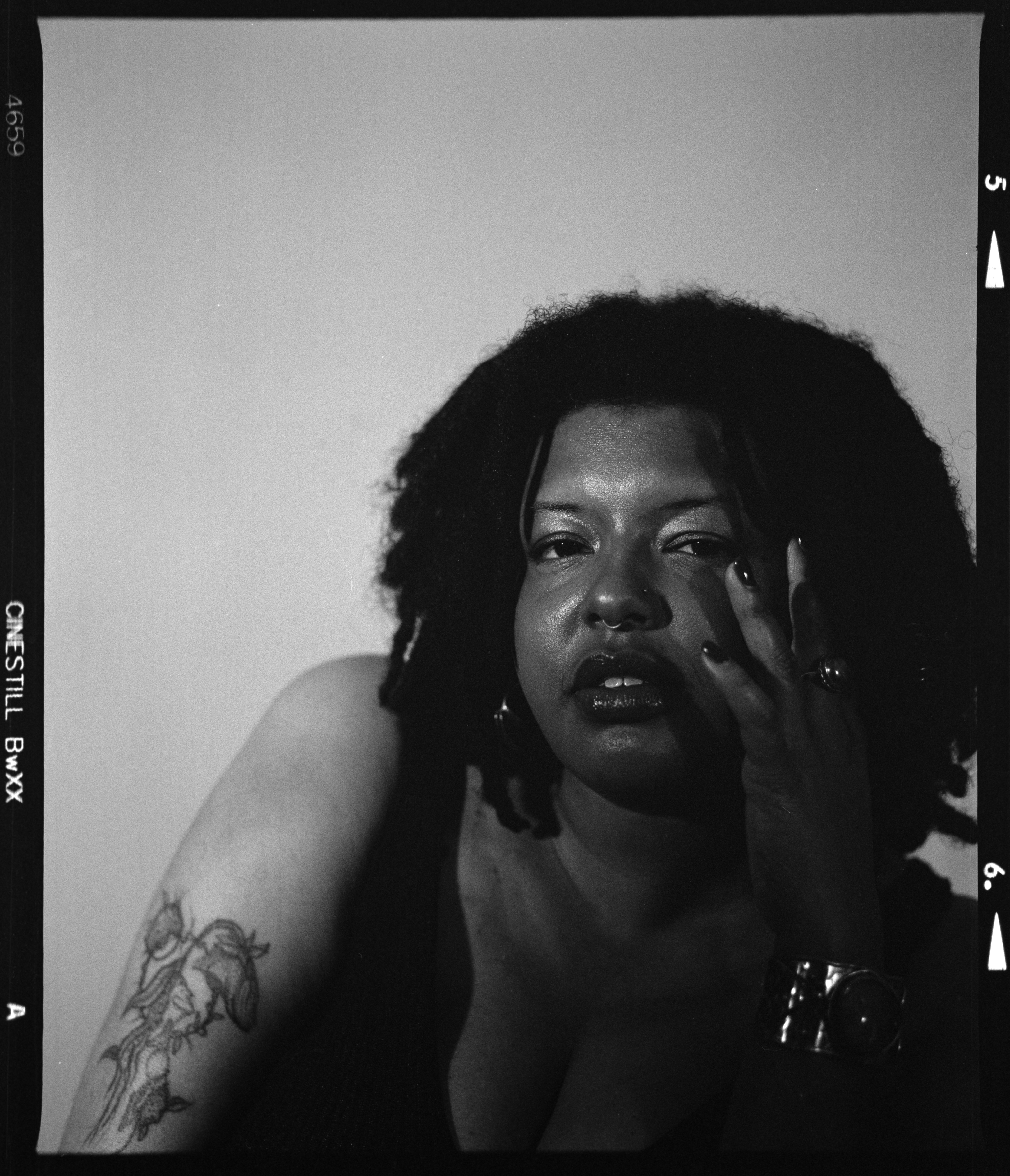 Noir Pulse: Tender Close-Up in Monochrome Portrait