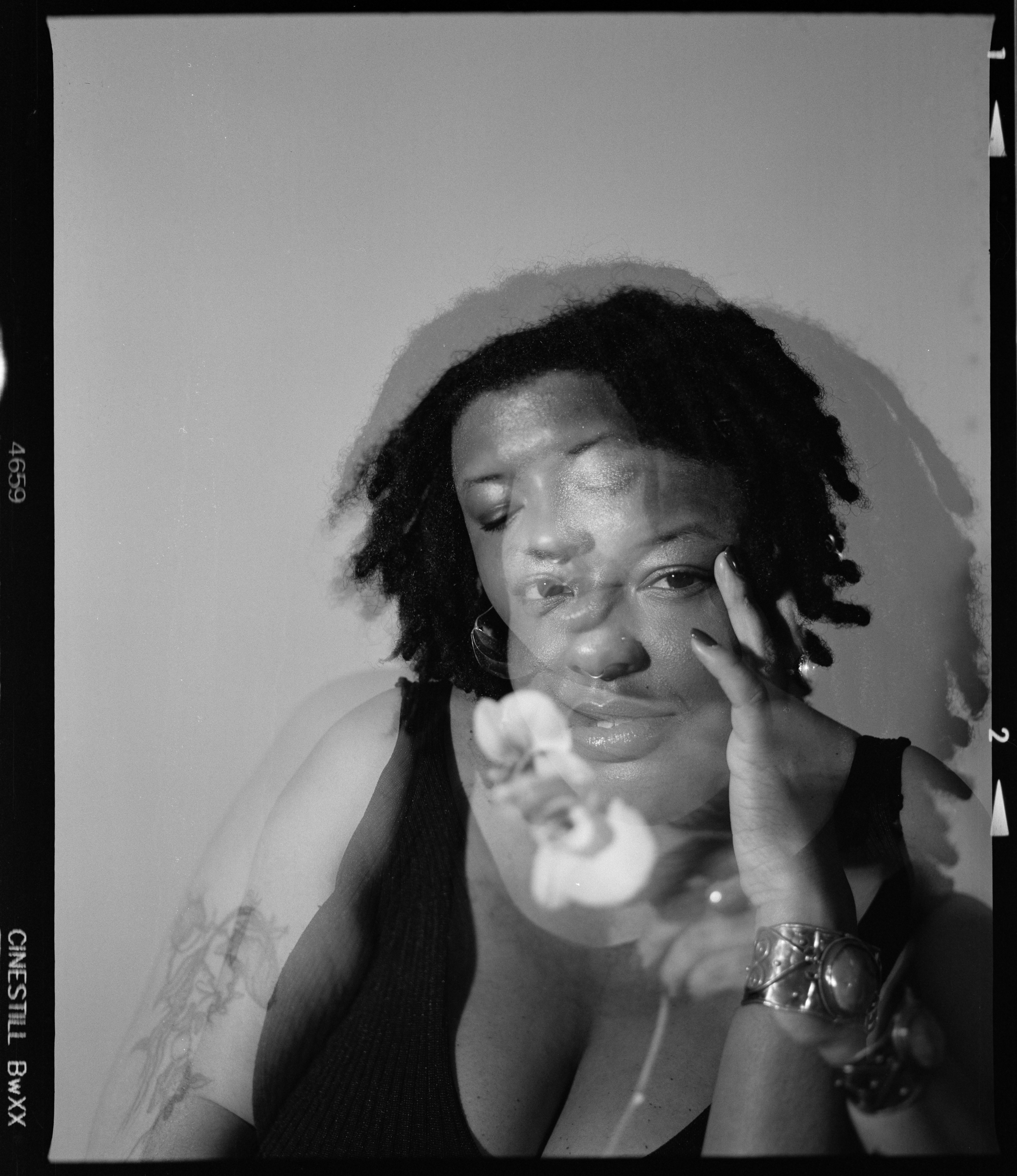 Fractioned Focus: A Mono Double-Exposure Portrait