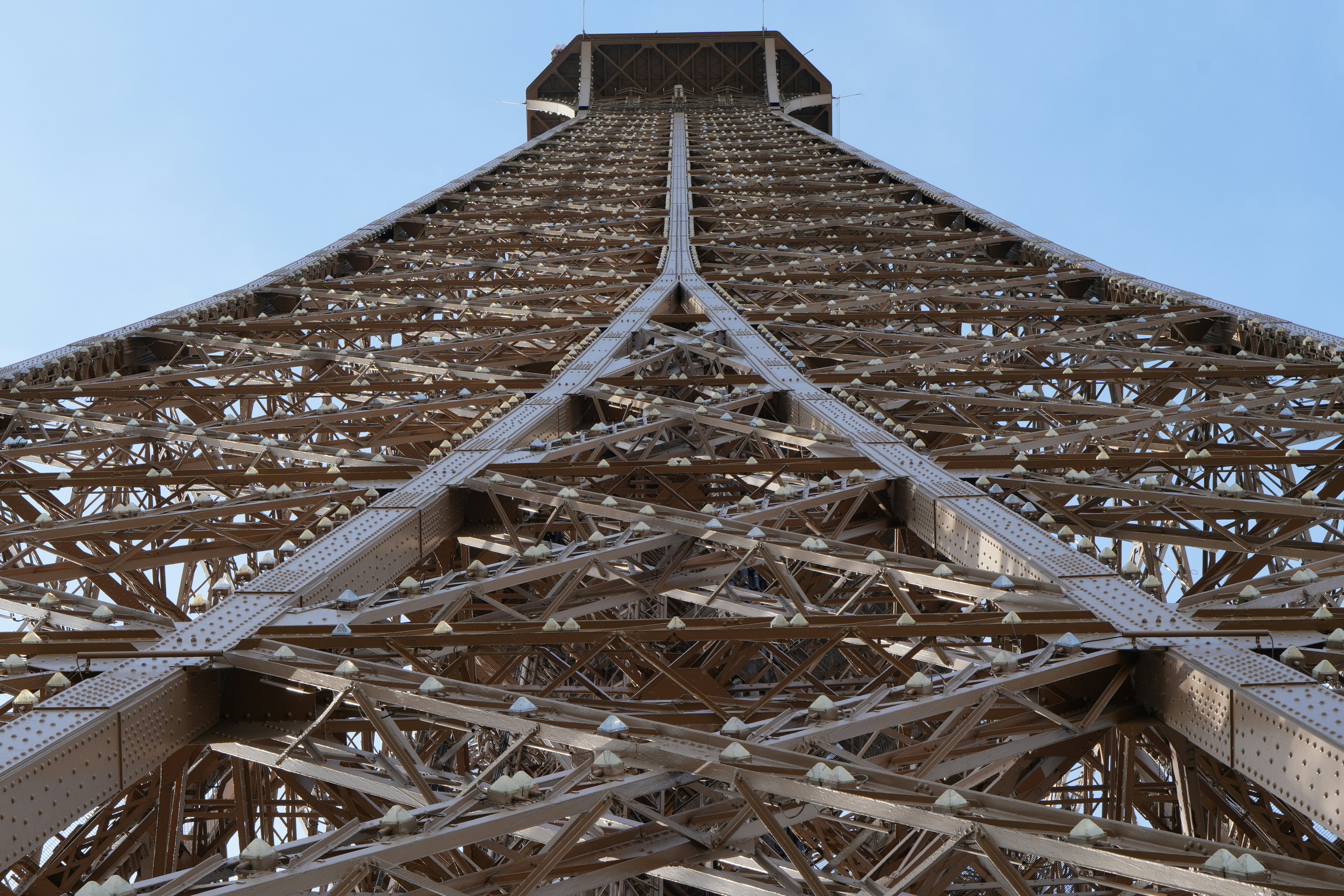 Rising Through Iron Lace: A Centered View of the Tower's Spine