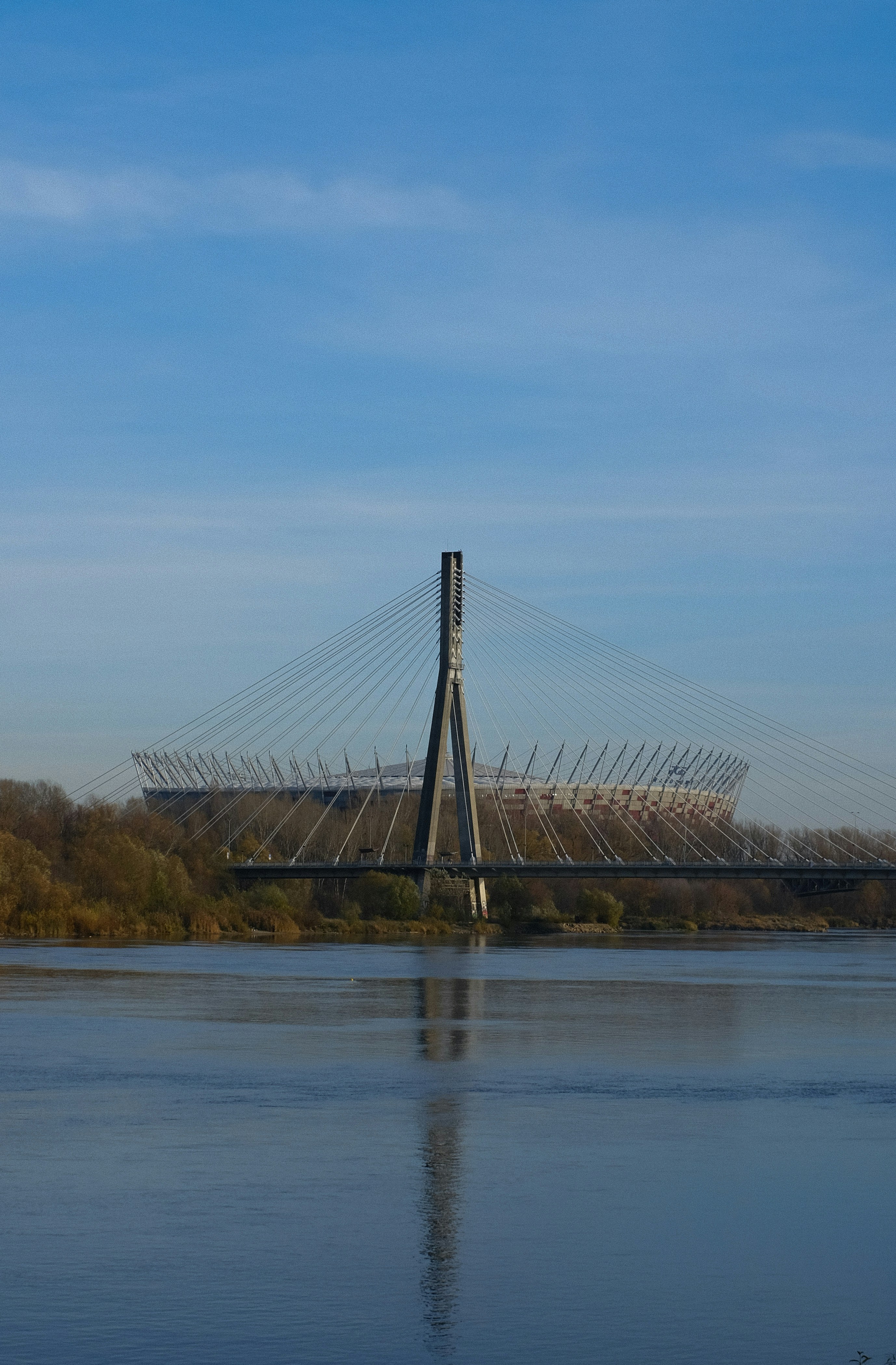 Centerline of Cables: A Calm River Bridge