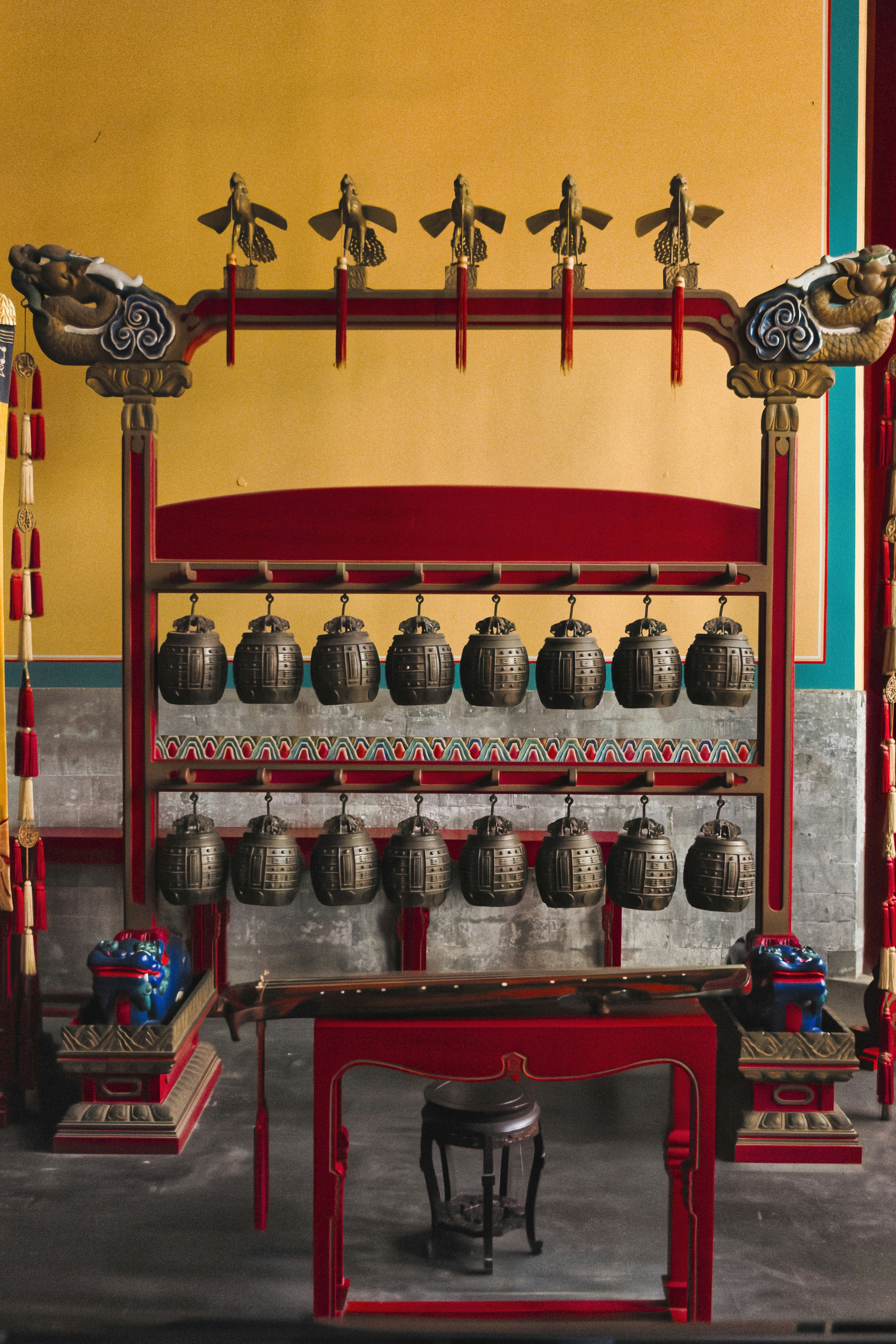 Crimson Altar Bells: A Quiet Temple Display