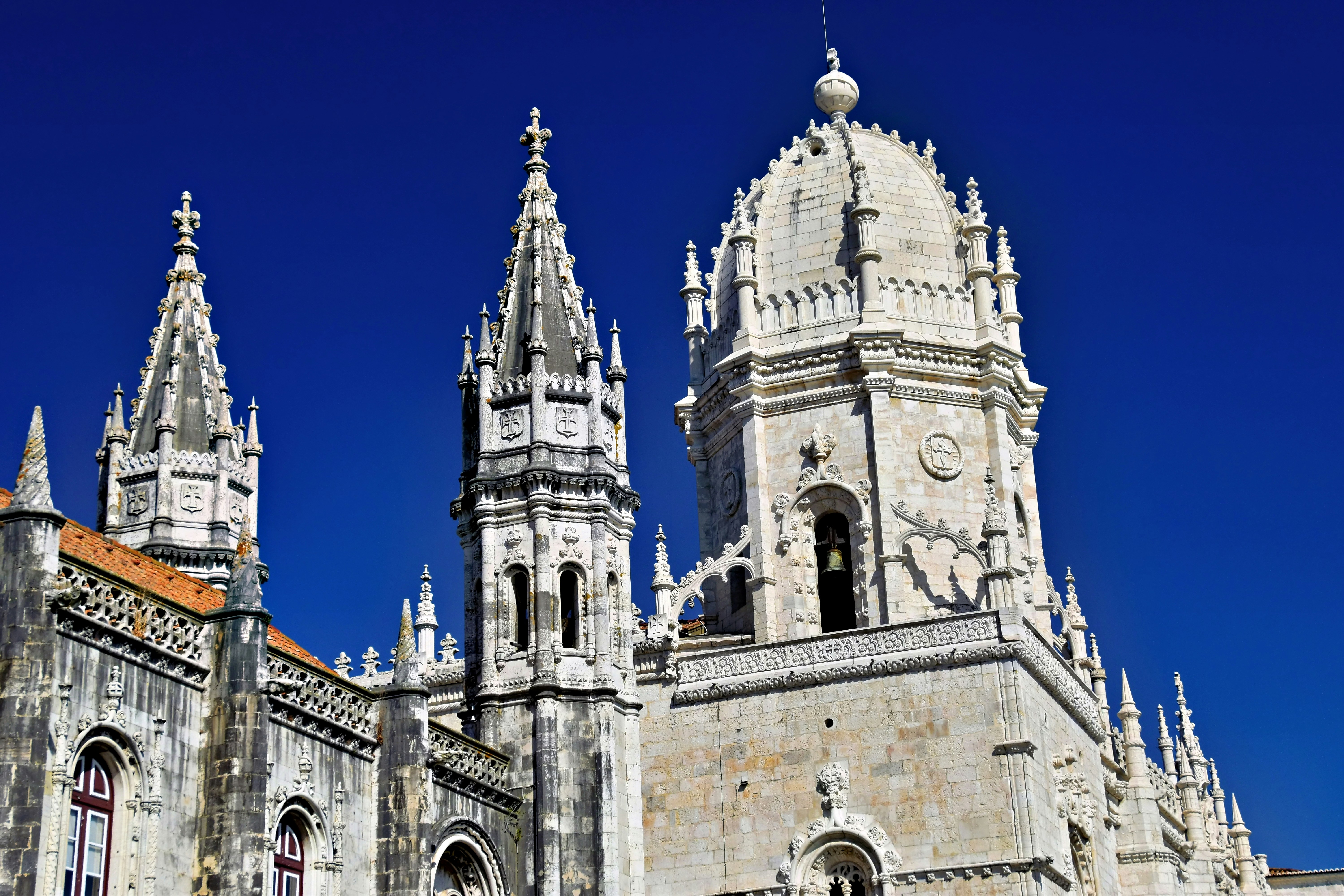 Cobalt Sky over Sunlit Cathedral Spires and a Grand Dome