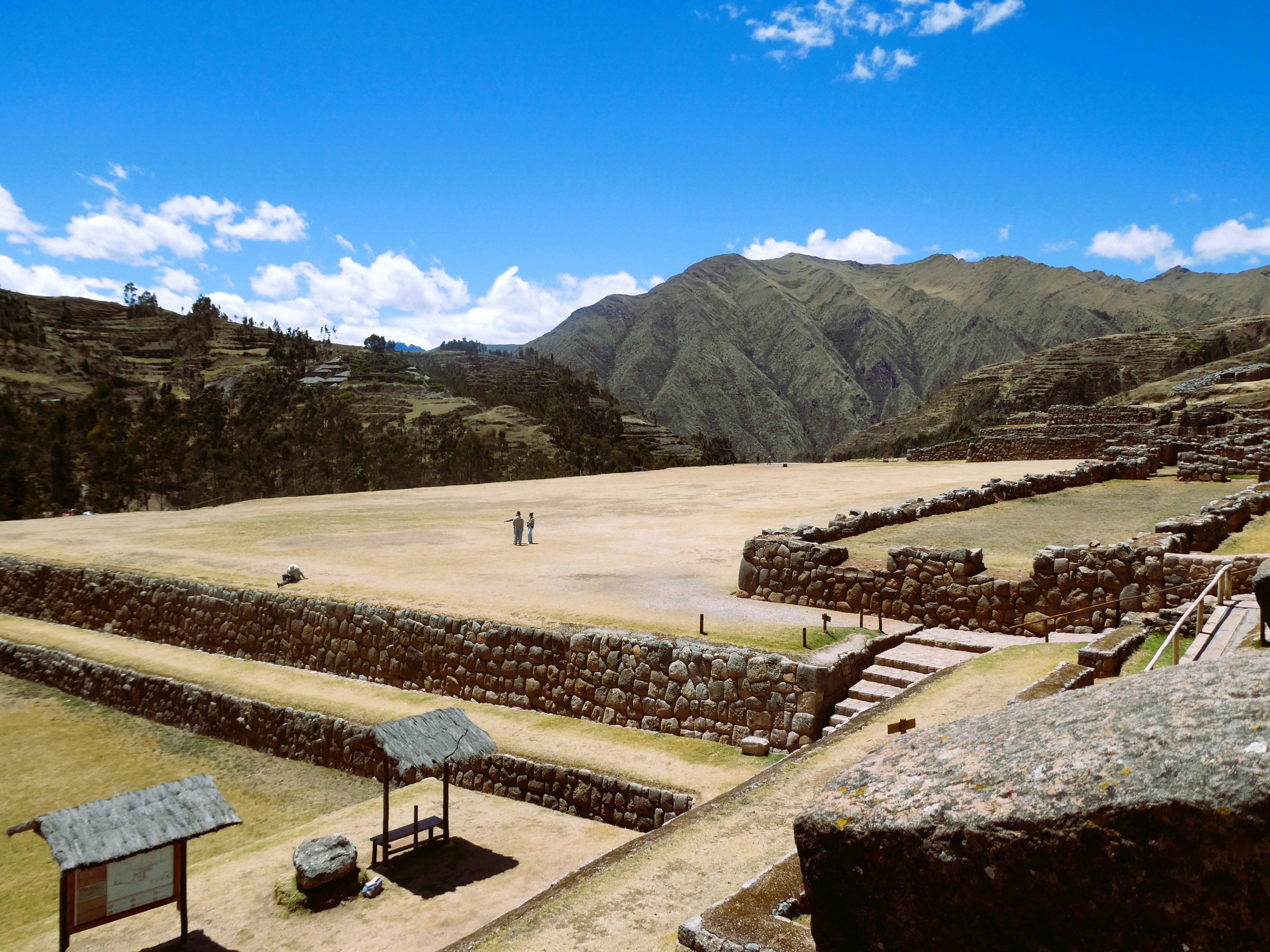 In Chinchero, Inca terraces, stone walls, roads, canals and the remains of the palace of Inca ruler Tupac Yupanqui