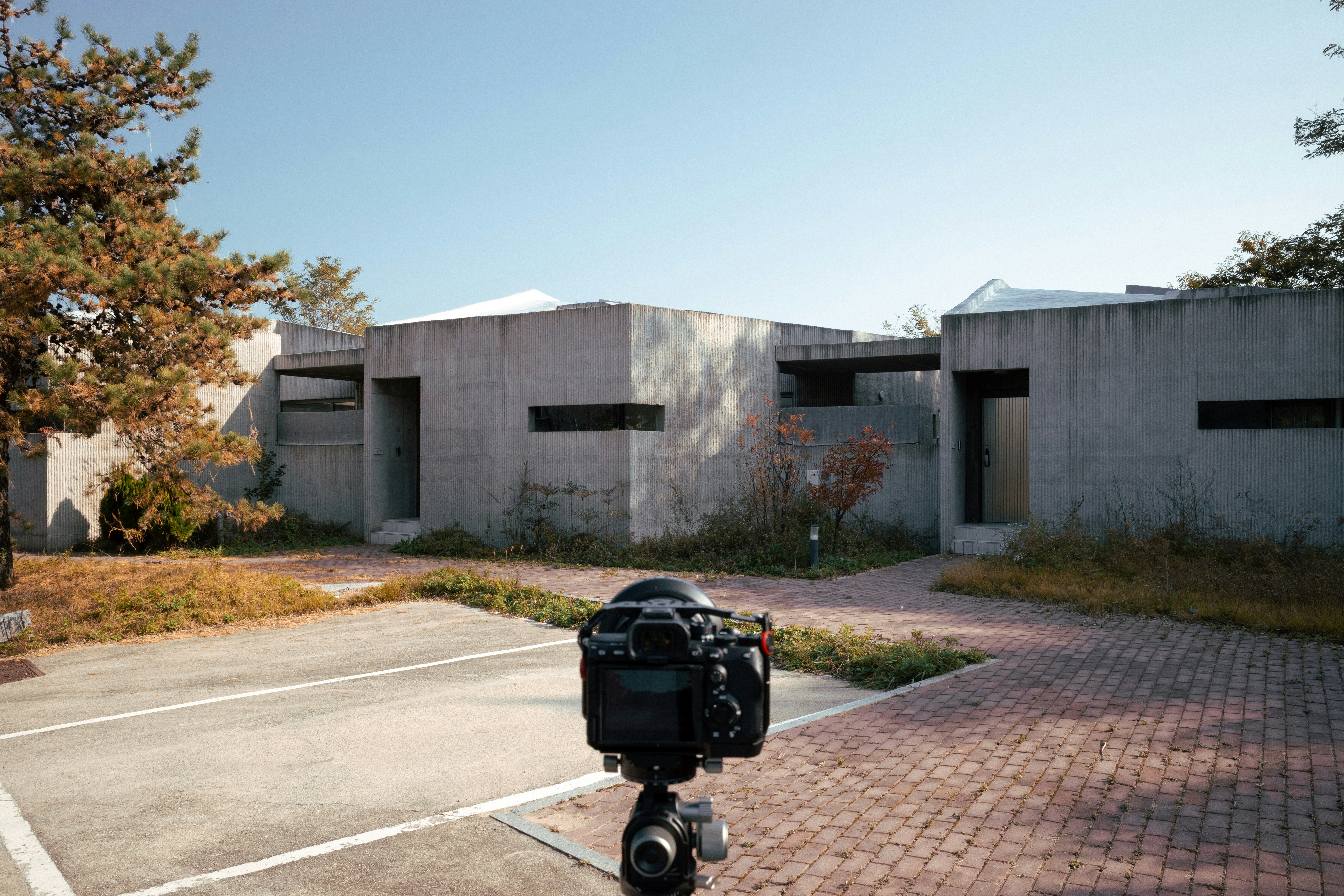 Tripod in the Sun: A Quiet Portrait of Brutalist Concrete
