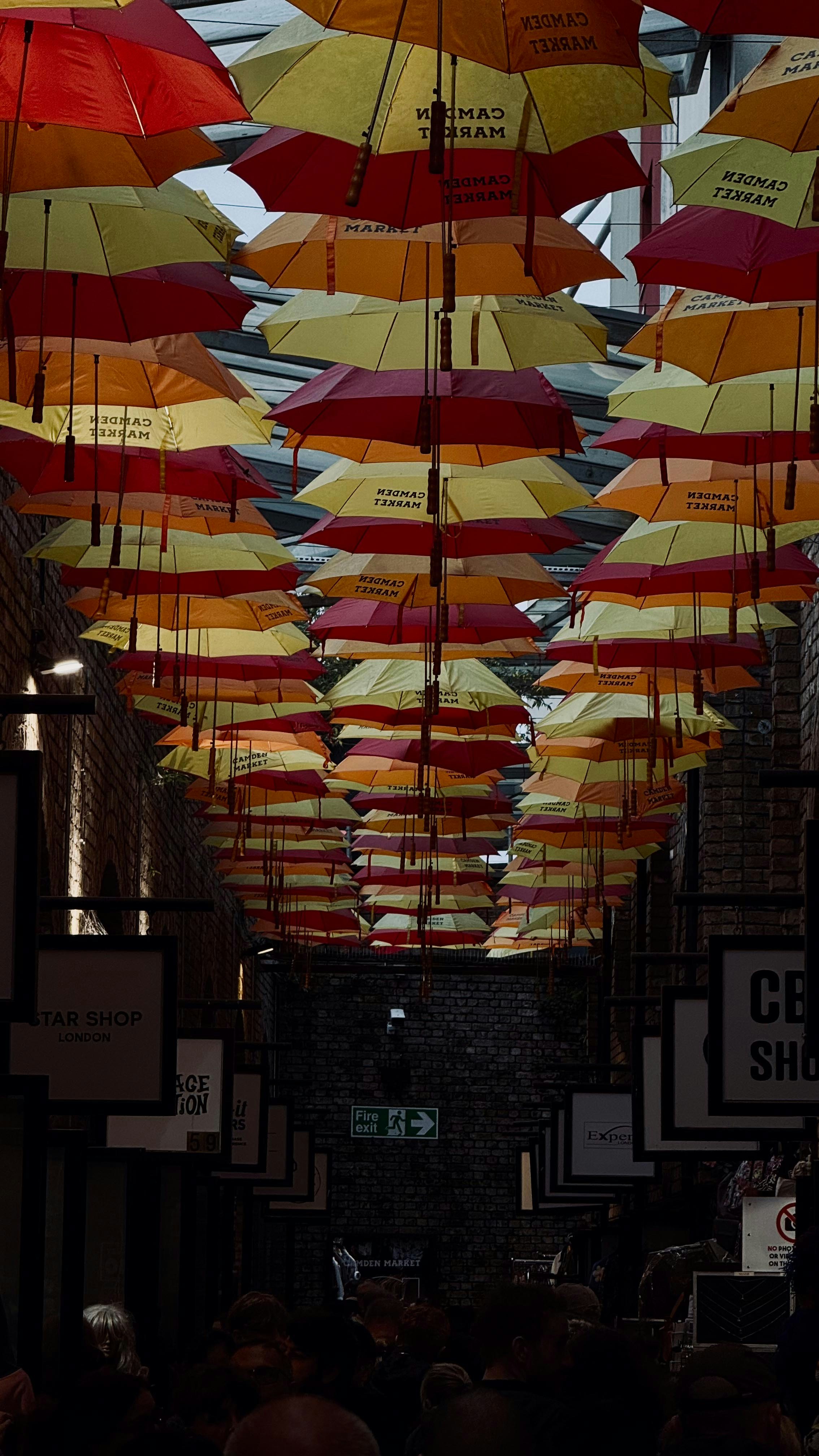 Ceiling of Color: An Alley Draped in Floating Umbrellas