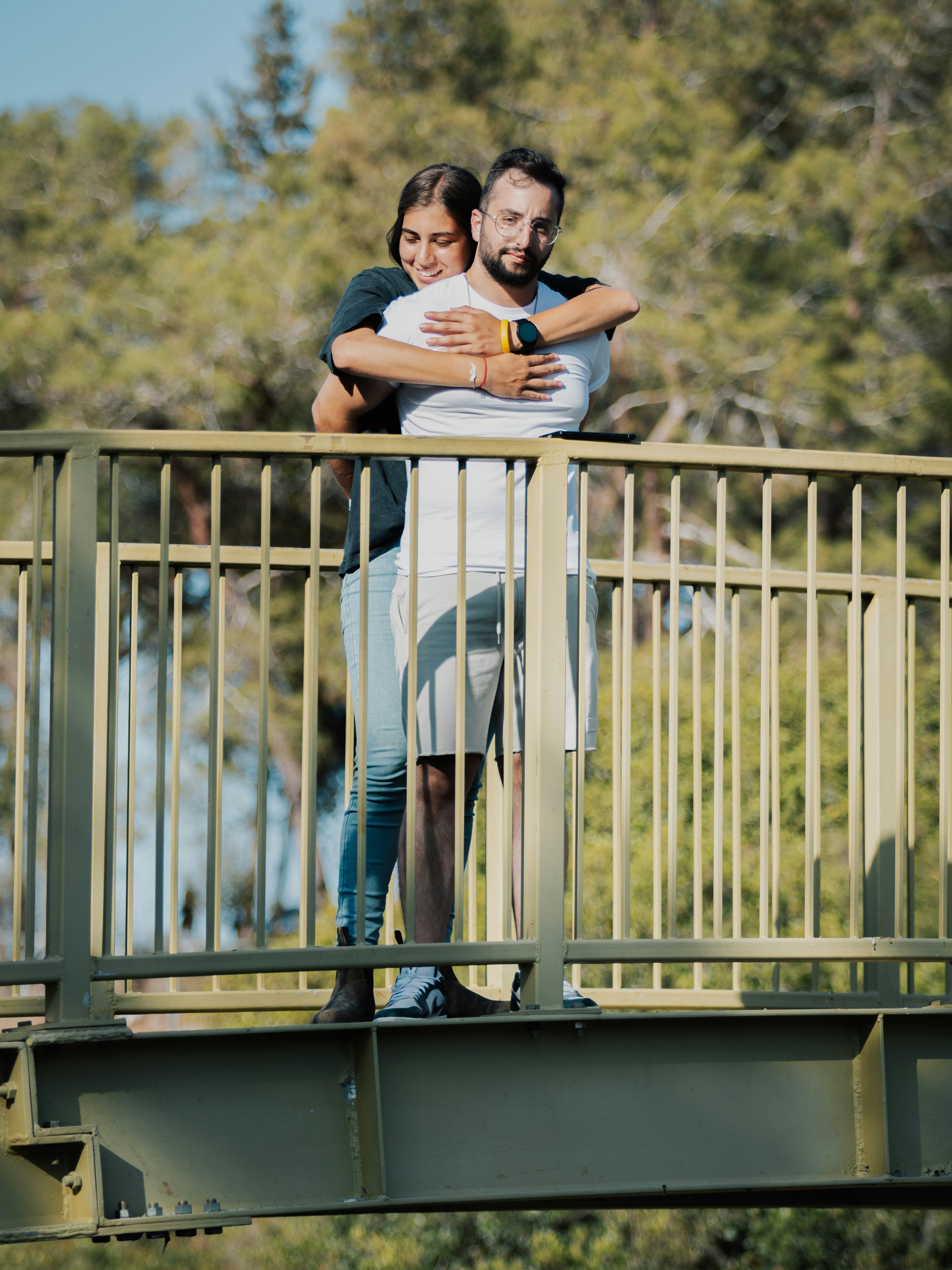 Hug on the Bridge: Together Against the World