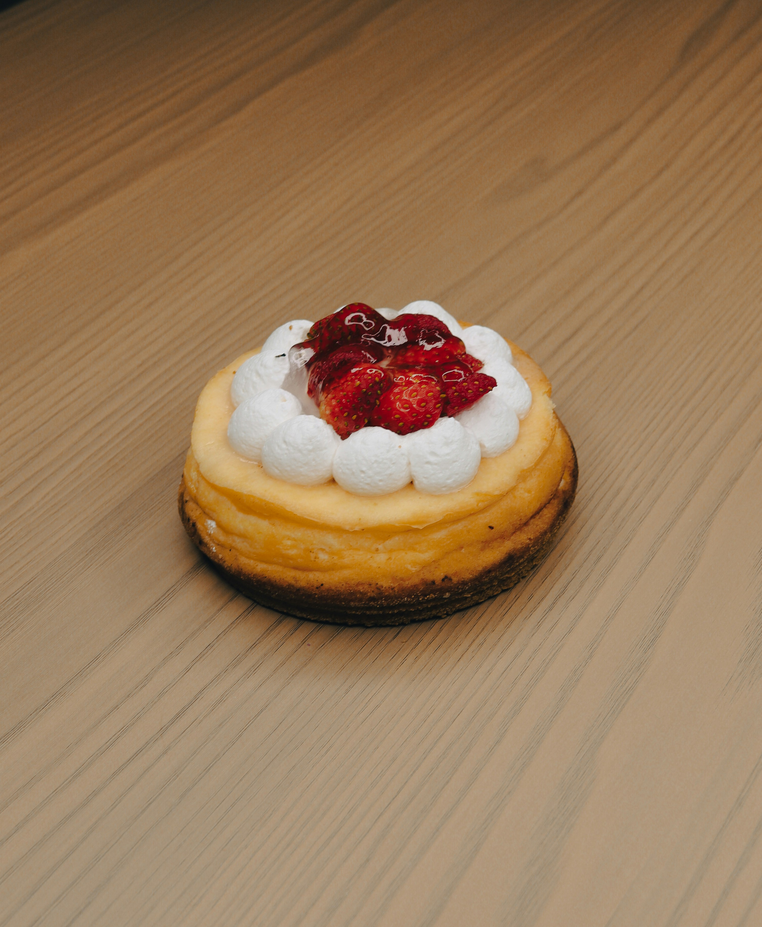 Strawberry Crown on a Quiet Wooden Table