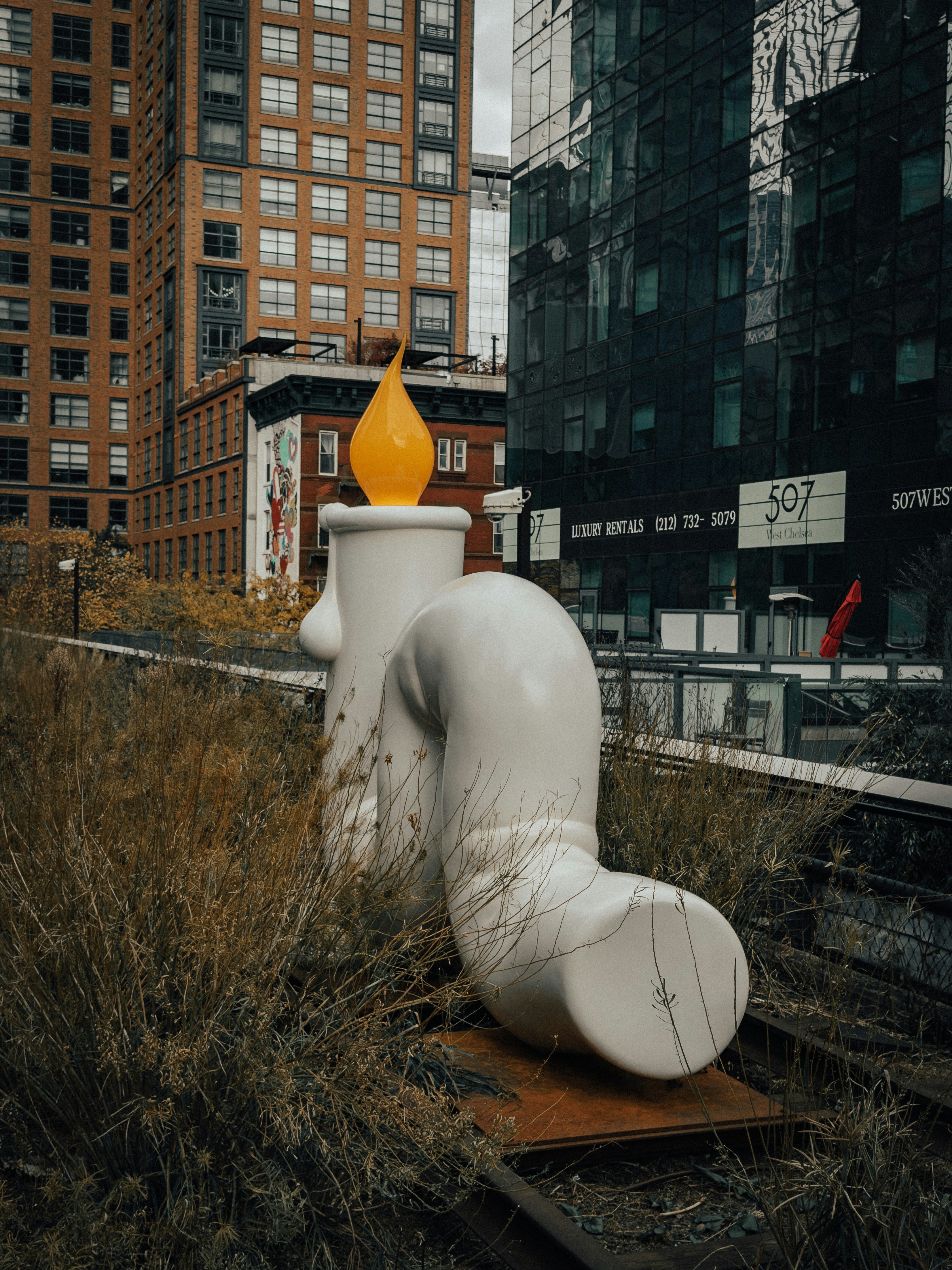 Flaming White Knight Amid Glass Giants