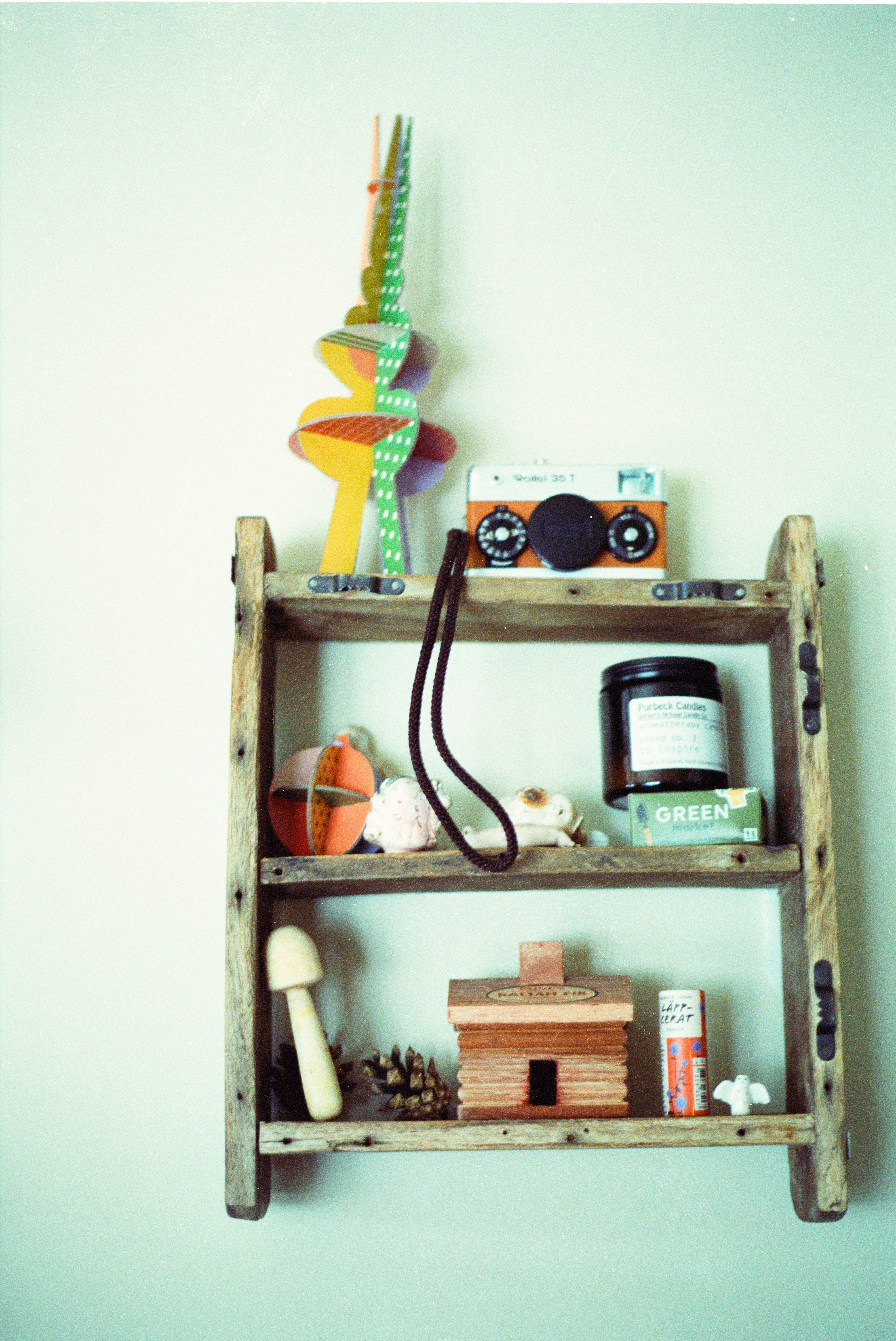 Pastel Shelf Still Life: A Tiny Cabinet of Vintage Keepsakes