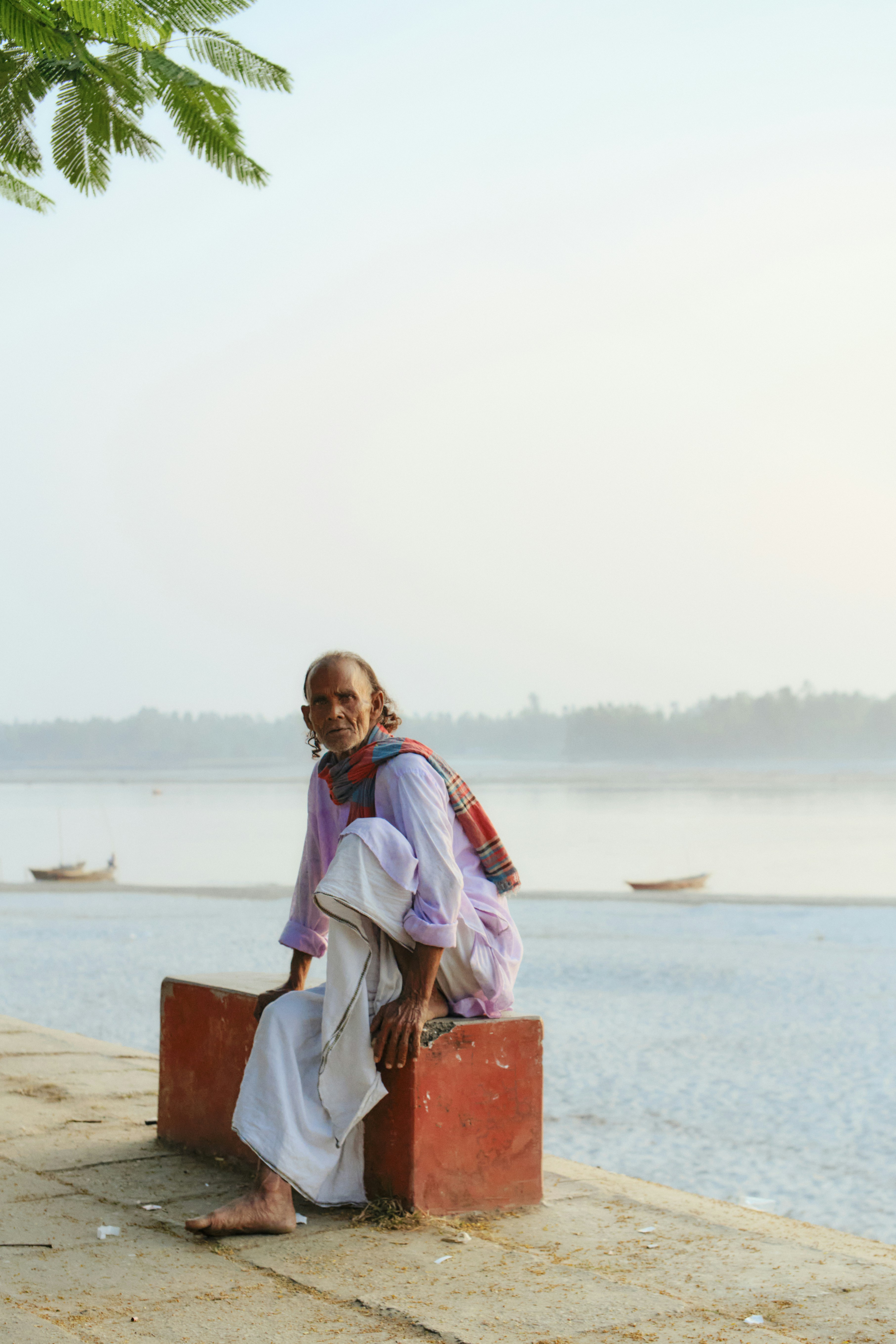 Pastel Riverside Portrait: A Quiet Moment by the Water