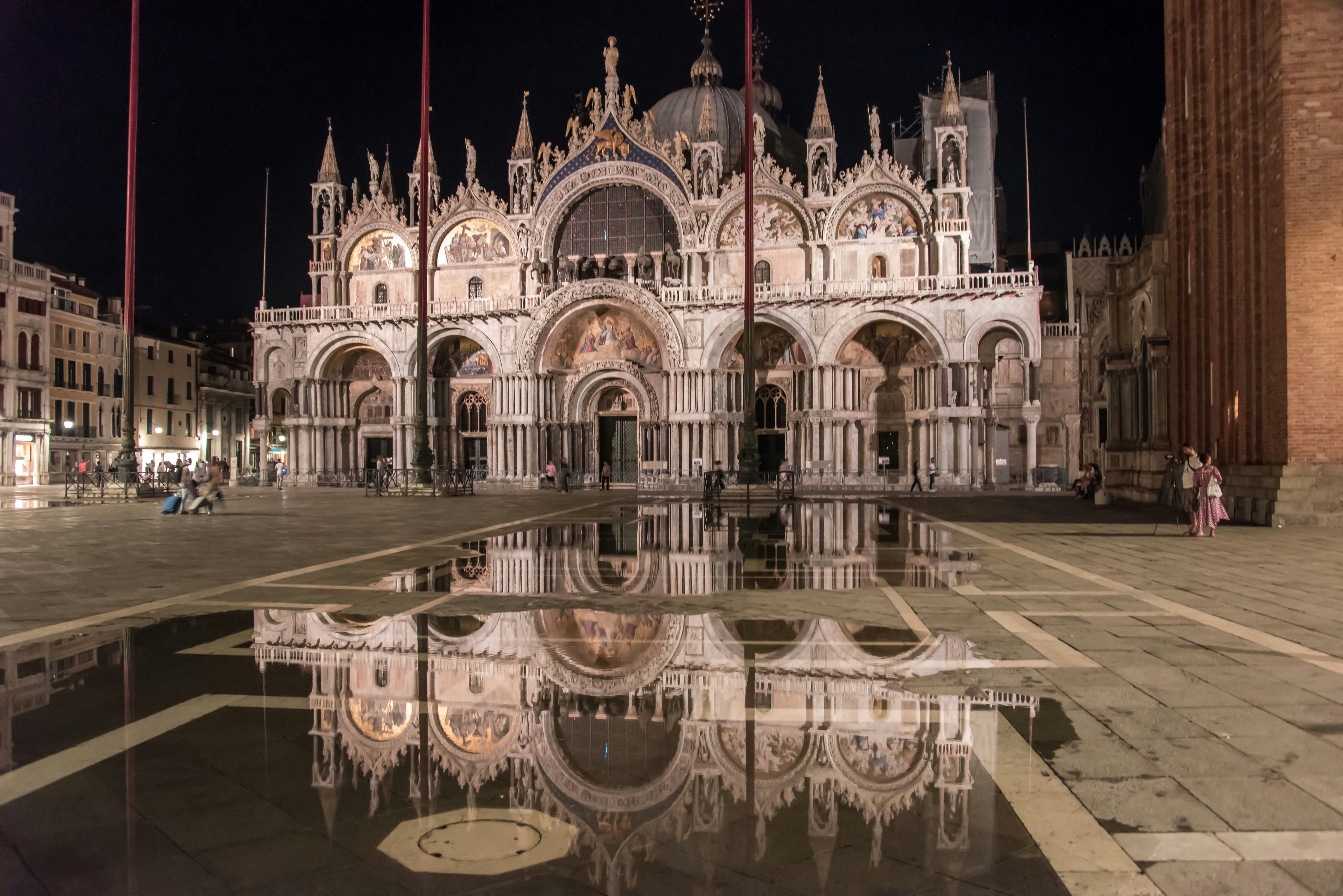 Nocturne in Marble: Reflections of St. Mark's Basilica