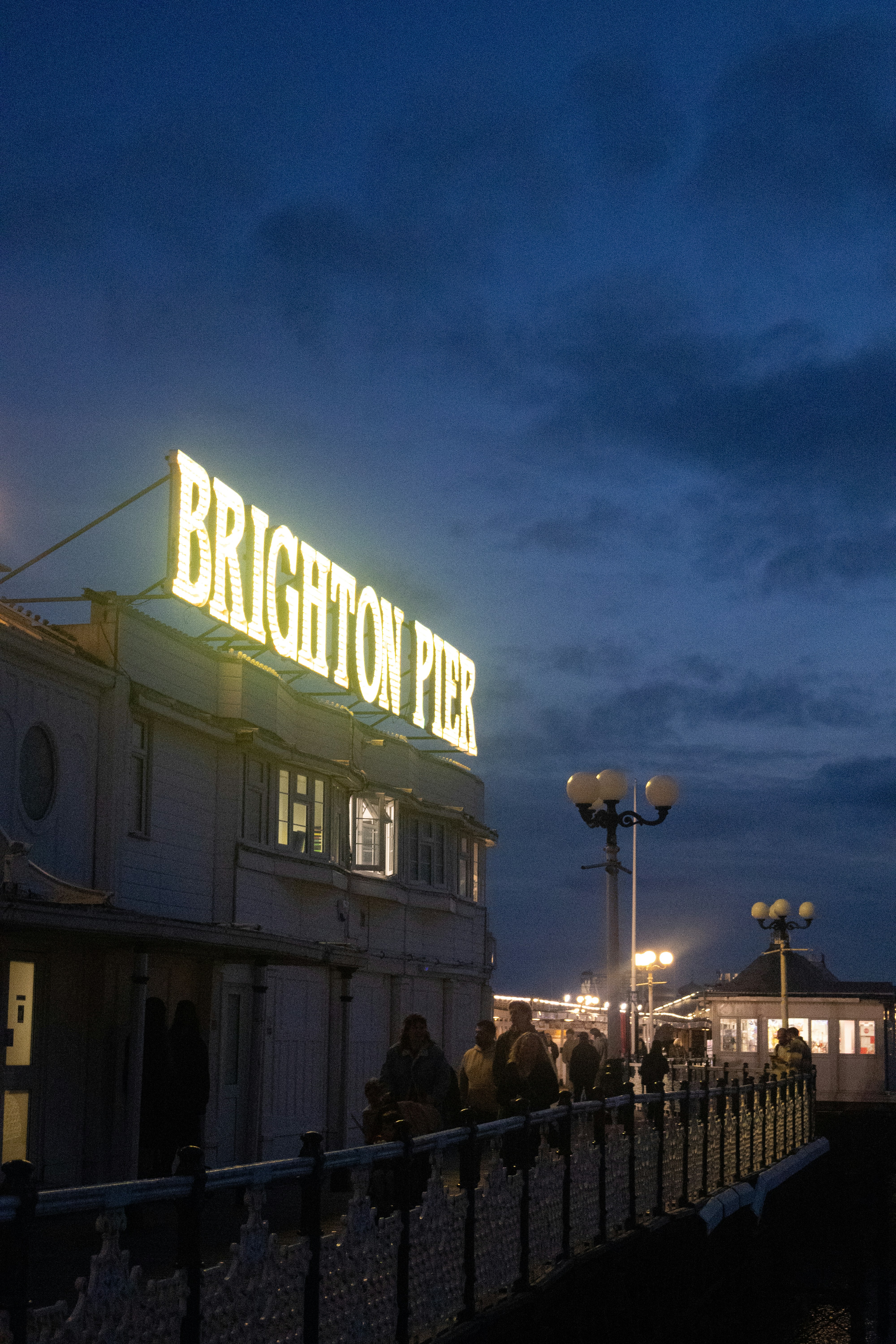Neon Crown Over Brighton Pier at Blue Hour