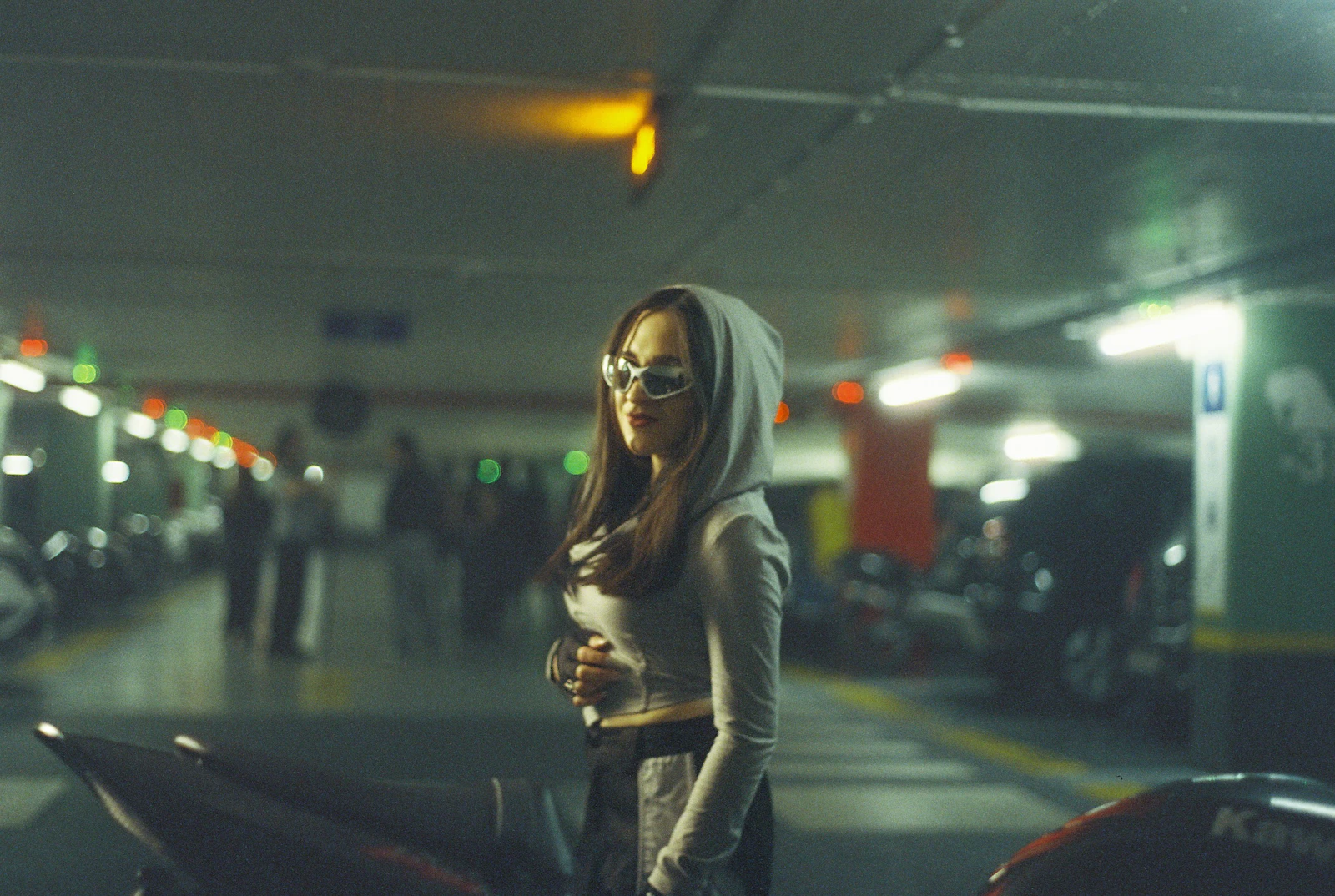 Backstage photo from the music video "Tunnel Vision" - Kari Bee (2025). Shot on film - Cinestill800