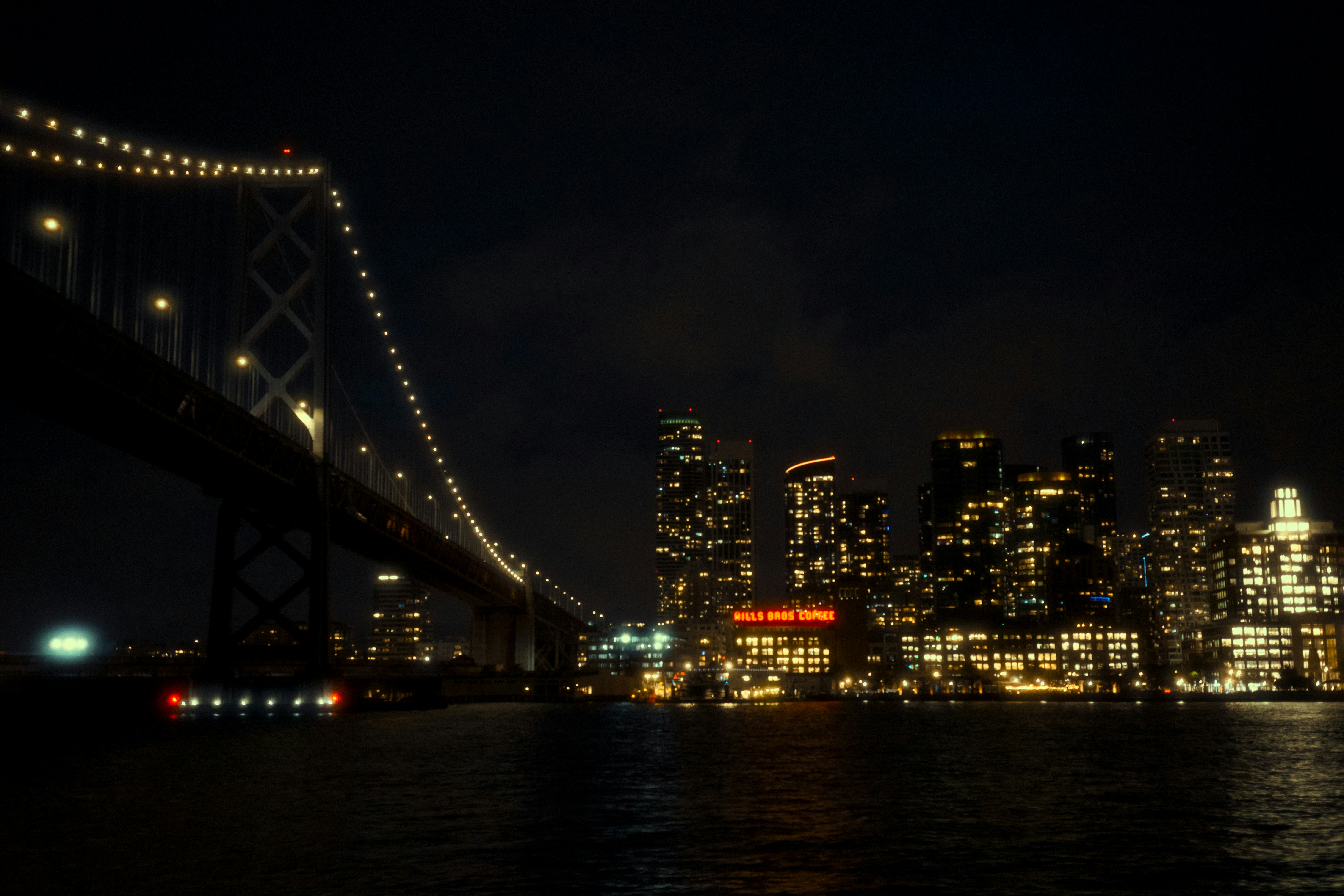 Bridge of Light Over a Luminous Cityscape