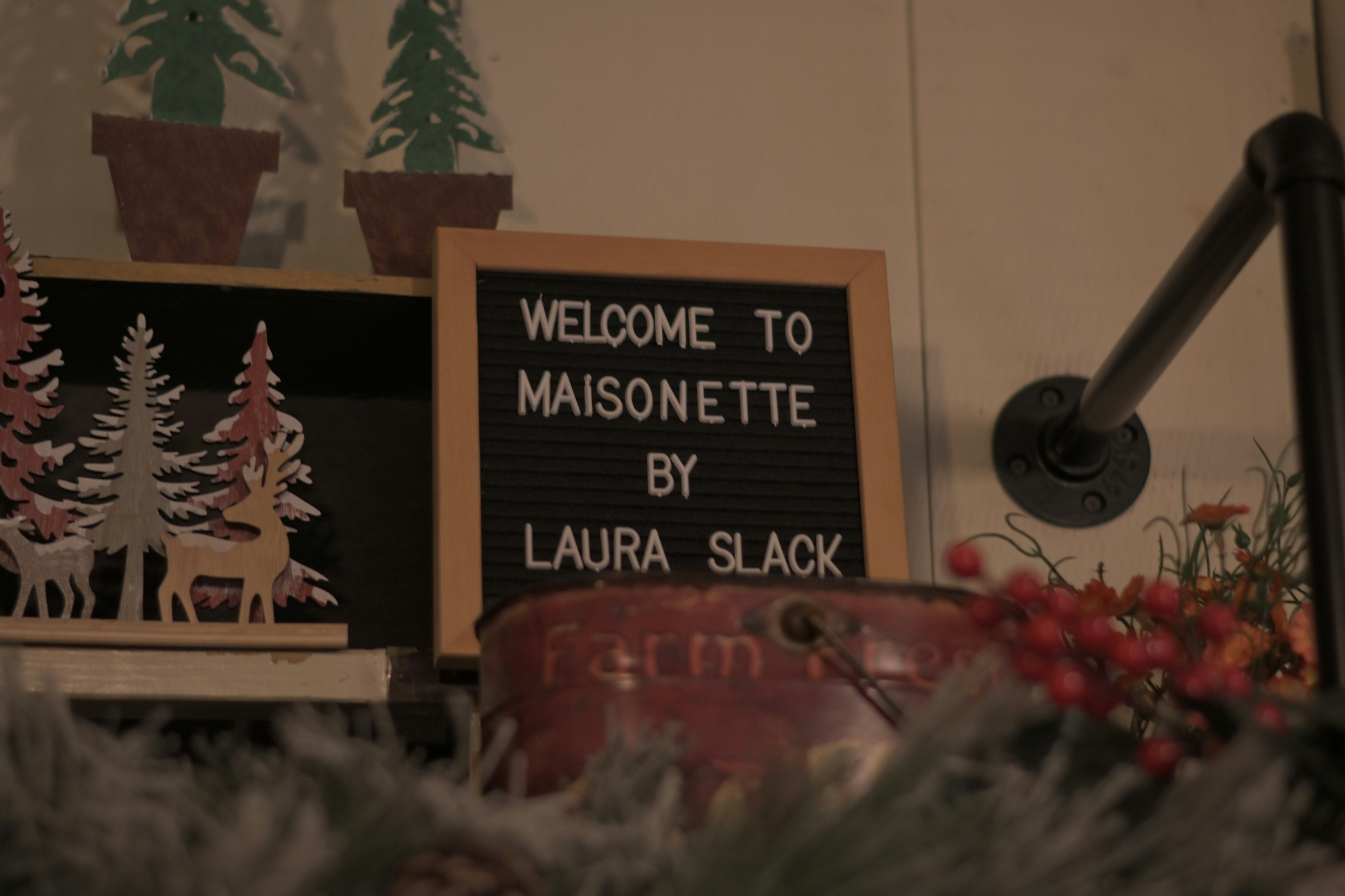 Welcome Signboard in a Petite Maisonette Display