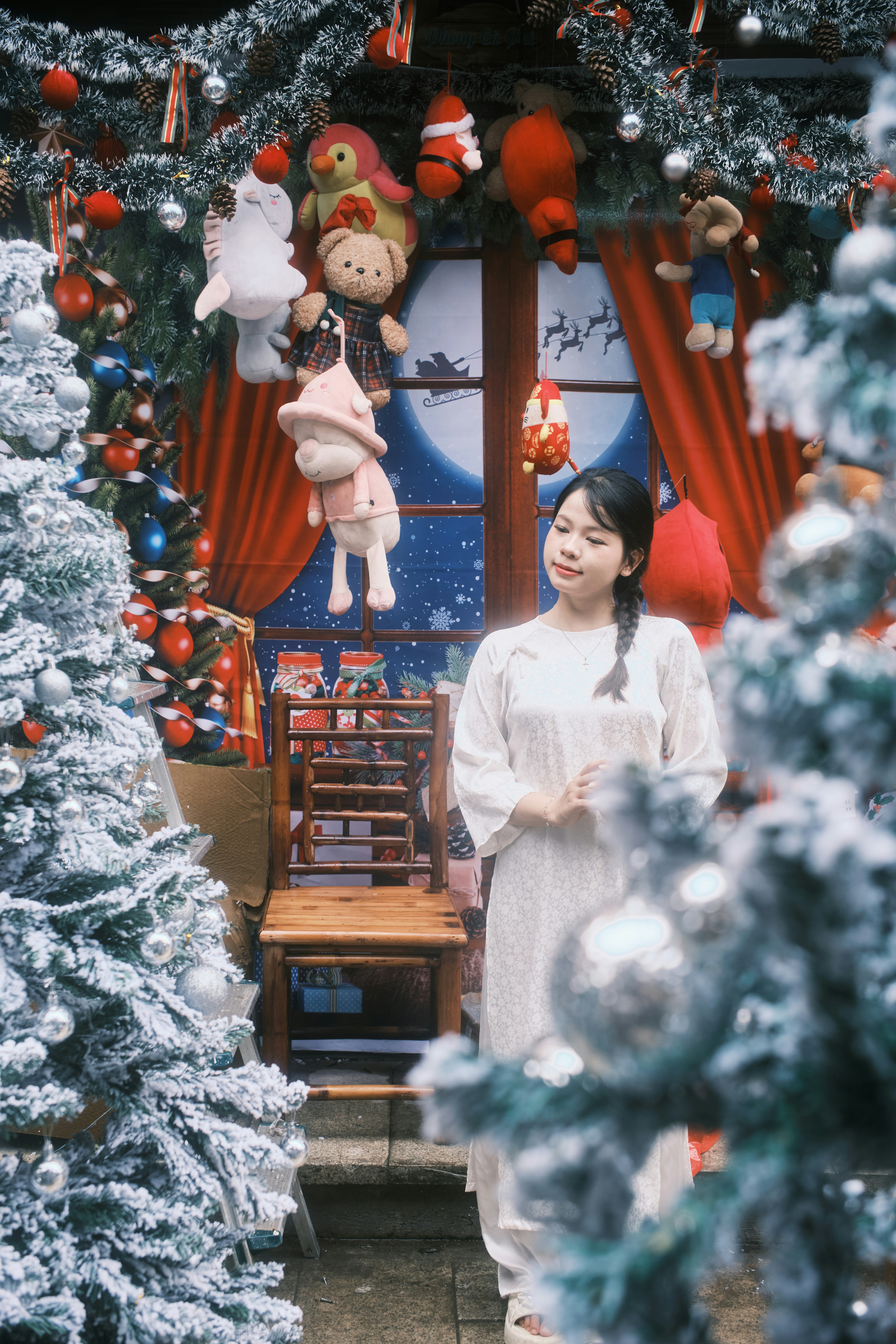 A Quiet Portrait in a Snow-Dusted Plush Wonderland