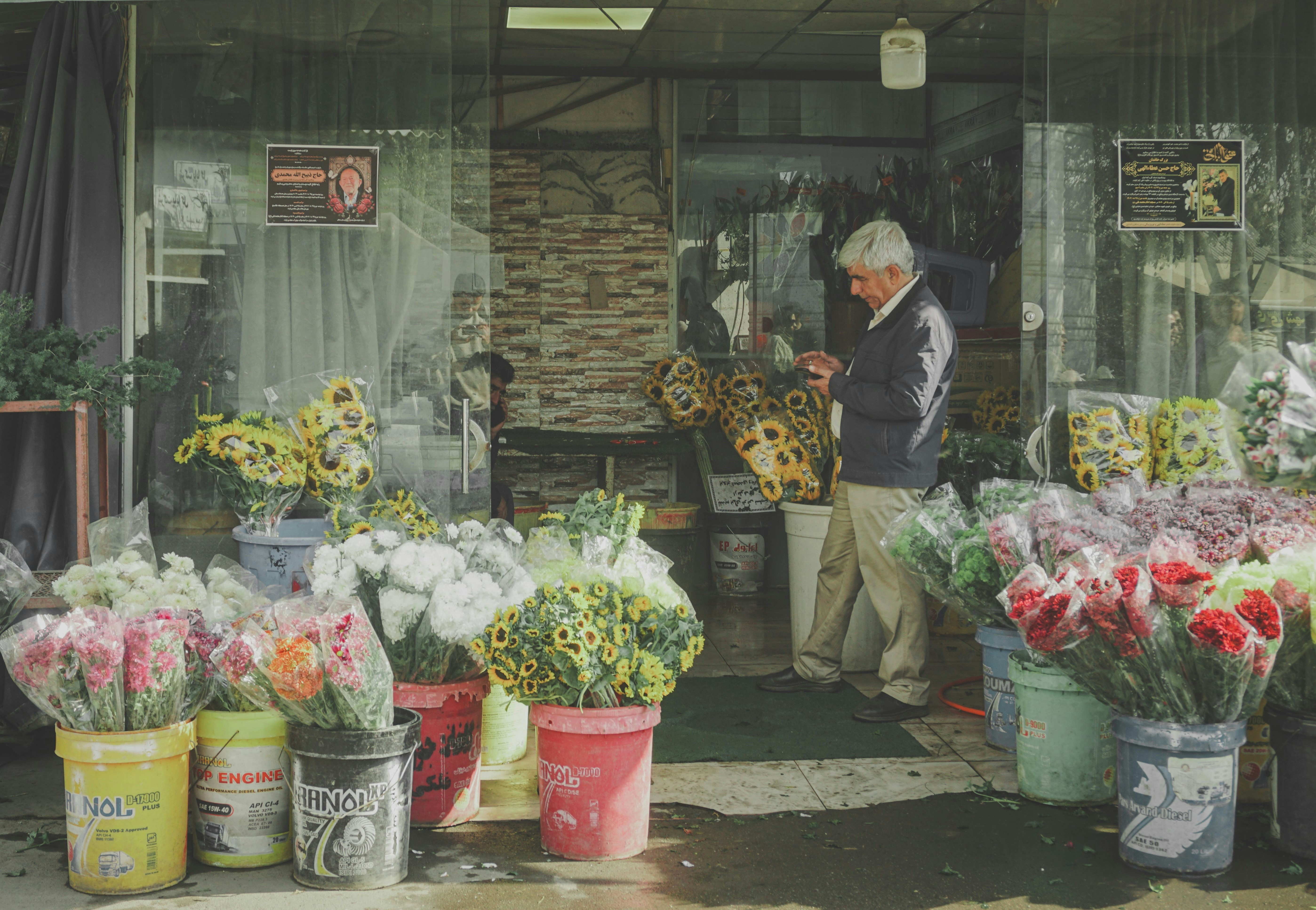The man and his flowers.