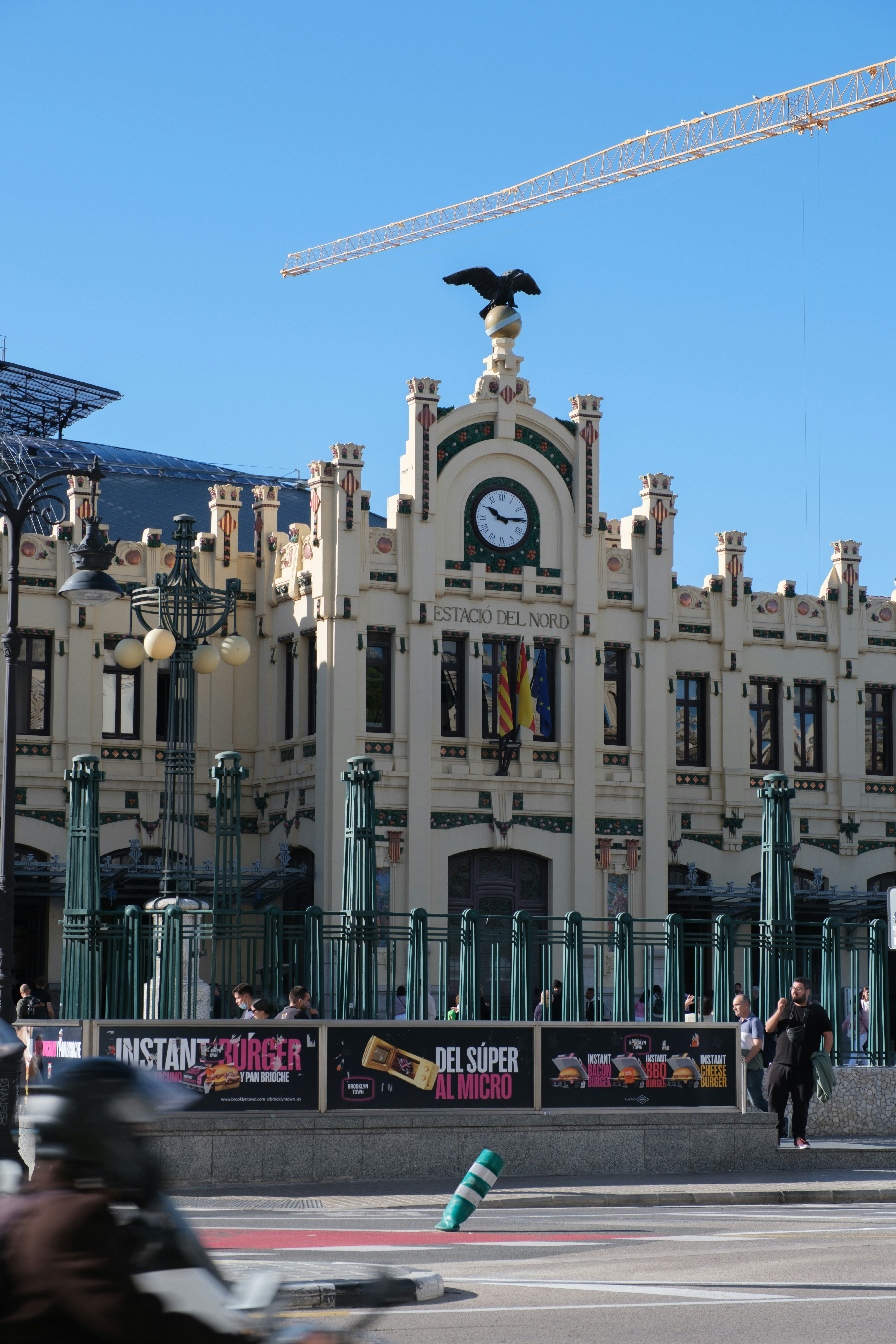Eagle-Crowned Clock Tower at Barcelona's Estació del Nord
