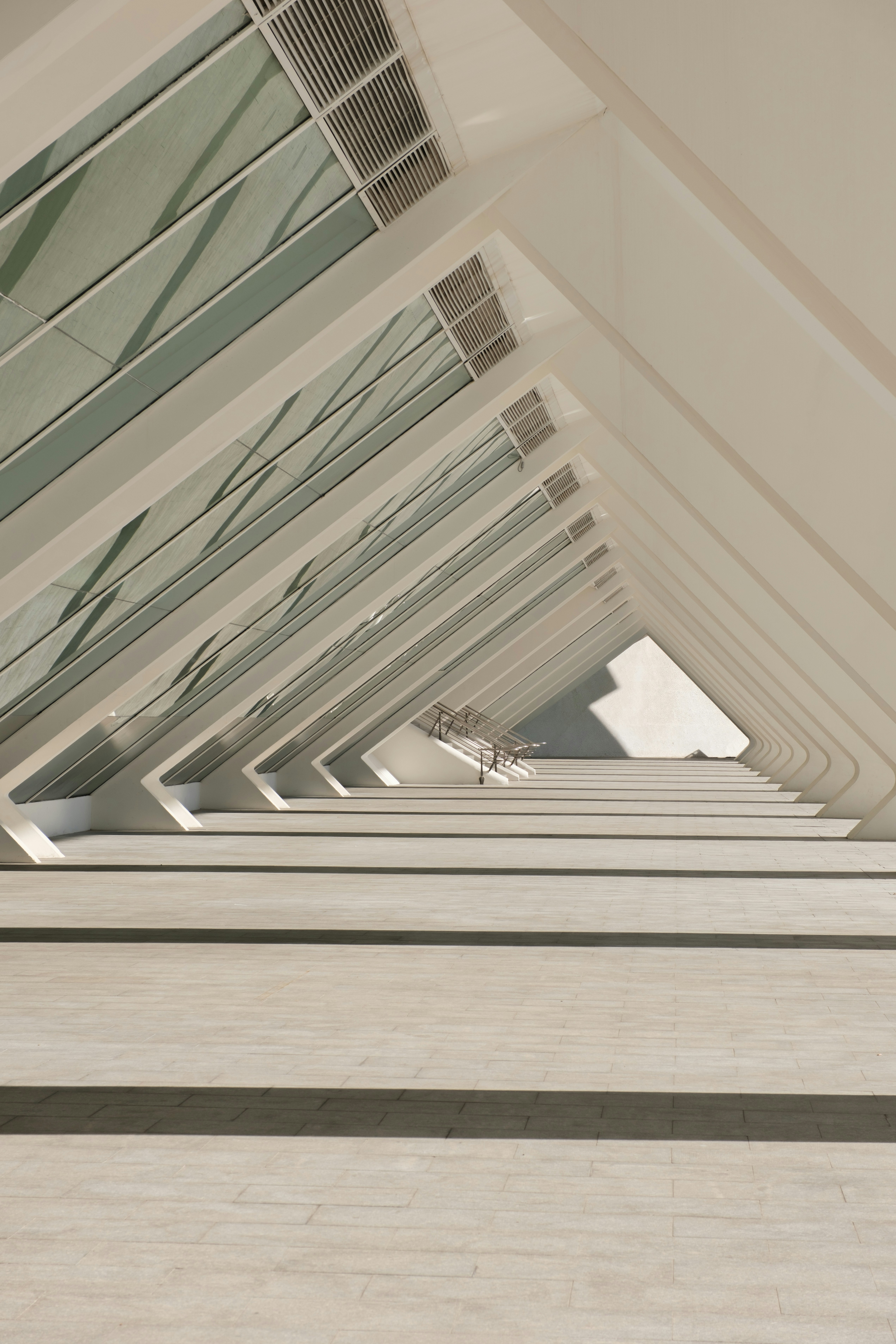 Converging Atrium: Geometry in a Beige Corridor