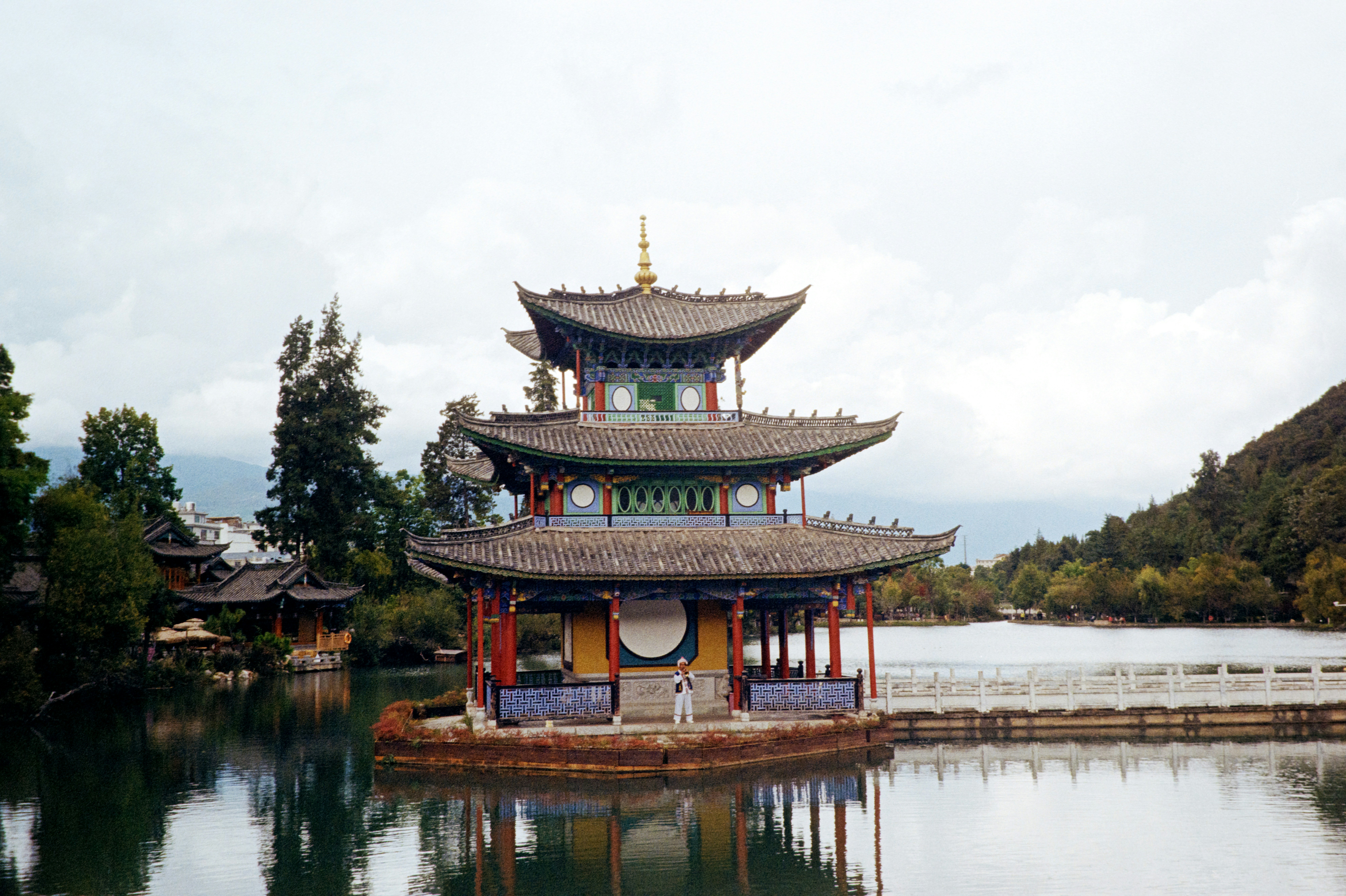 Tiered Pagoda on a Tranquil Lake Island