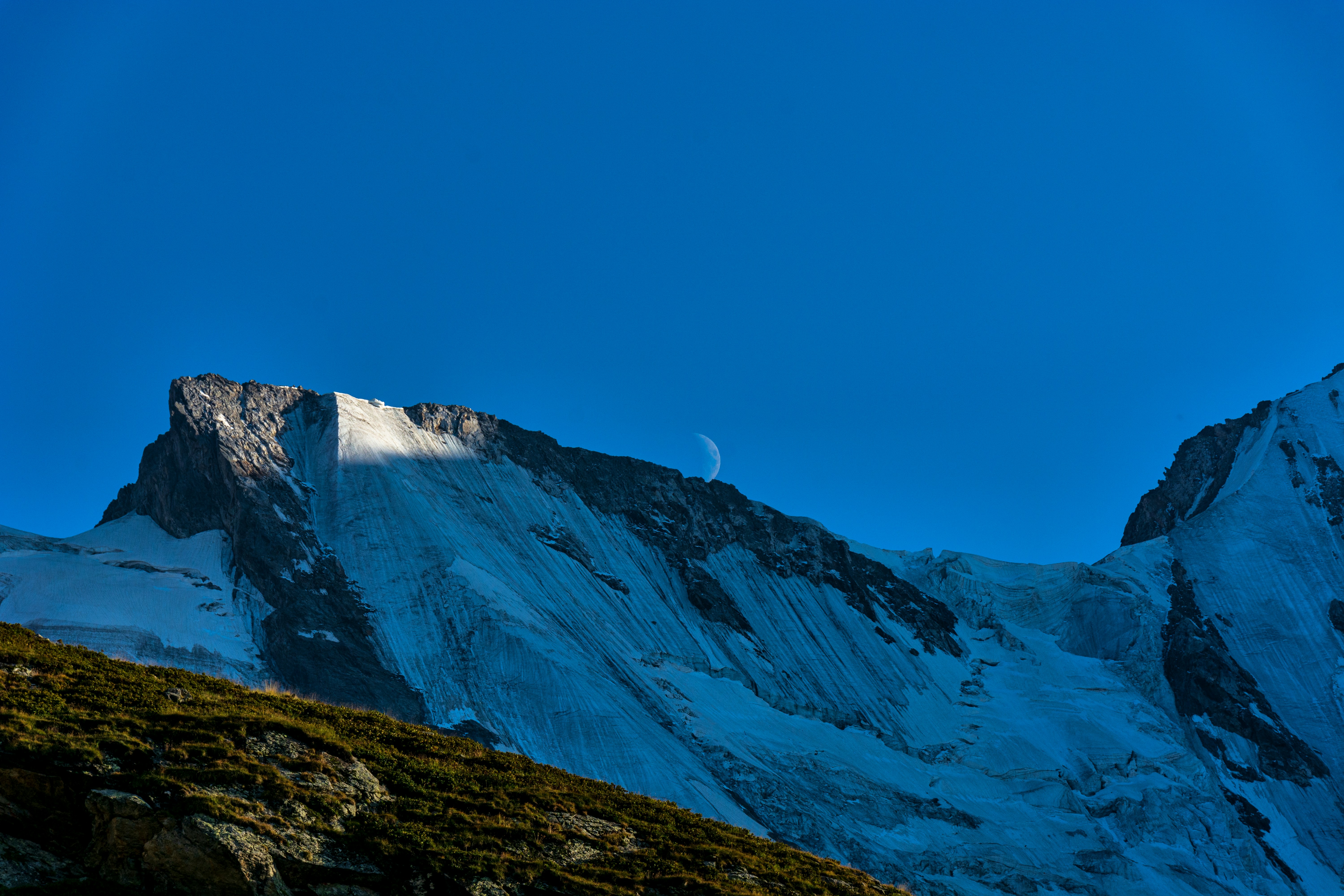 Crescent Over the Icebound Ridge