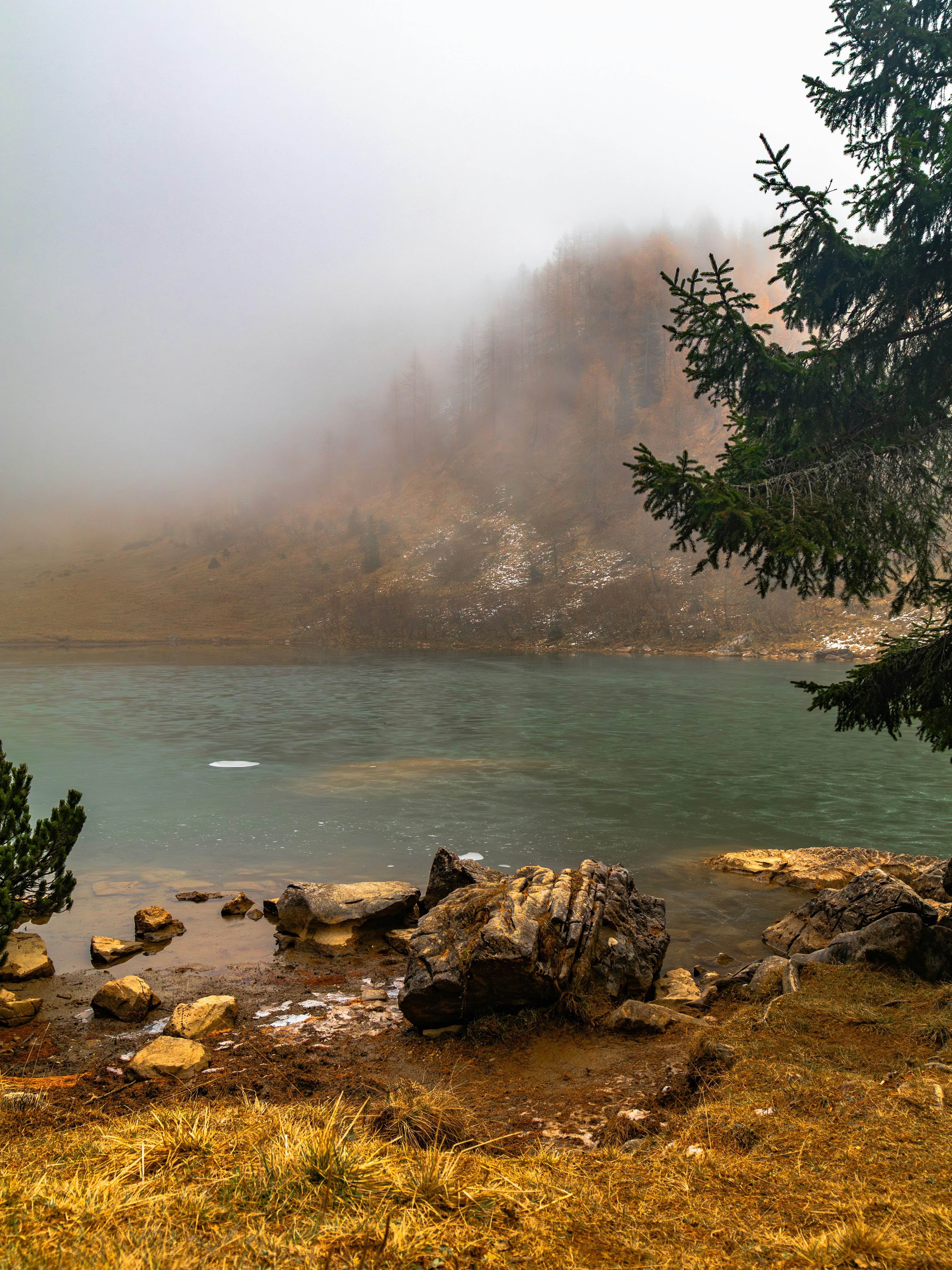 Granite Echoes at the Edge of Mist