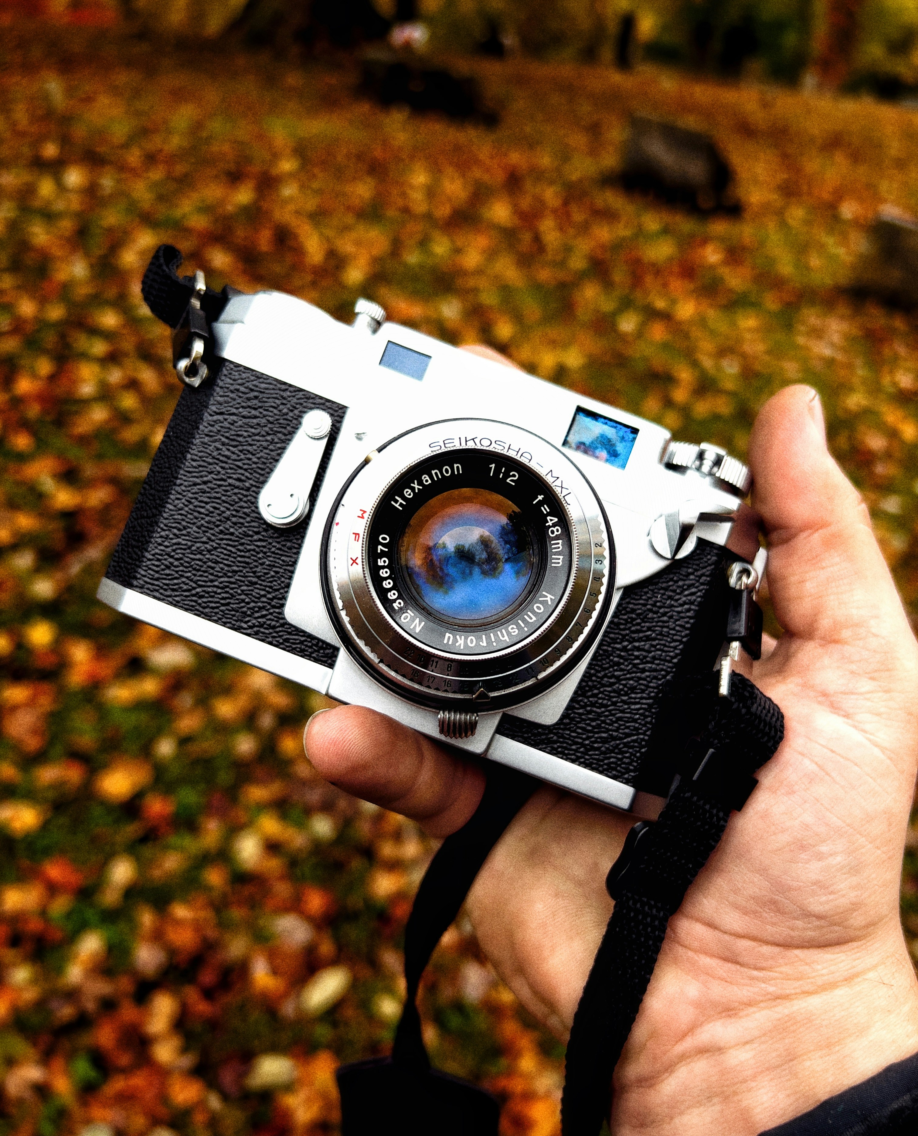 Autumn Light on a Konica Hexanon: A Hand-Held Vintage Film Camera