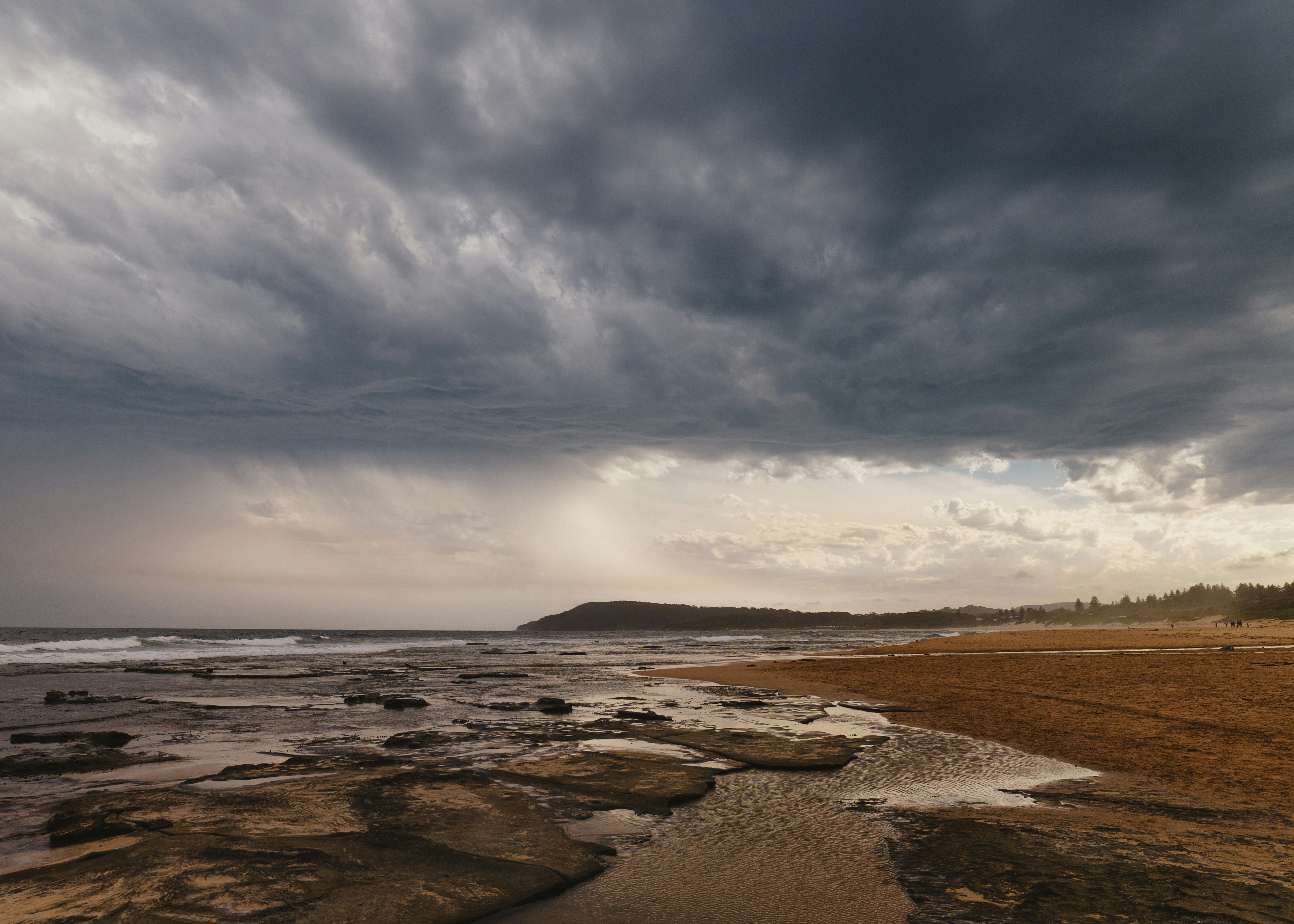 Rugged Rocks Toward a Brooding Coastal Horizon