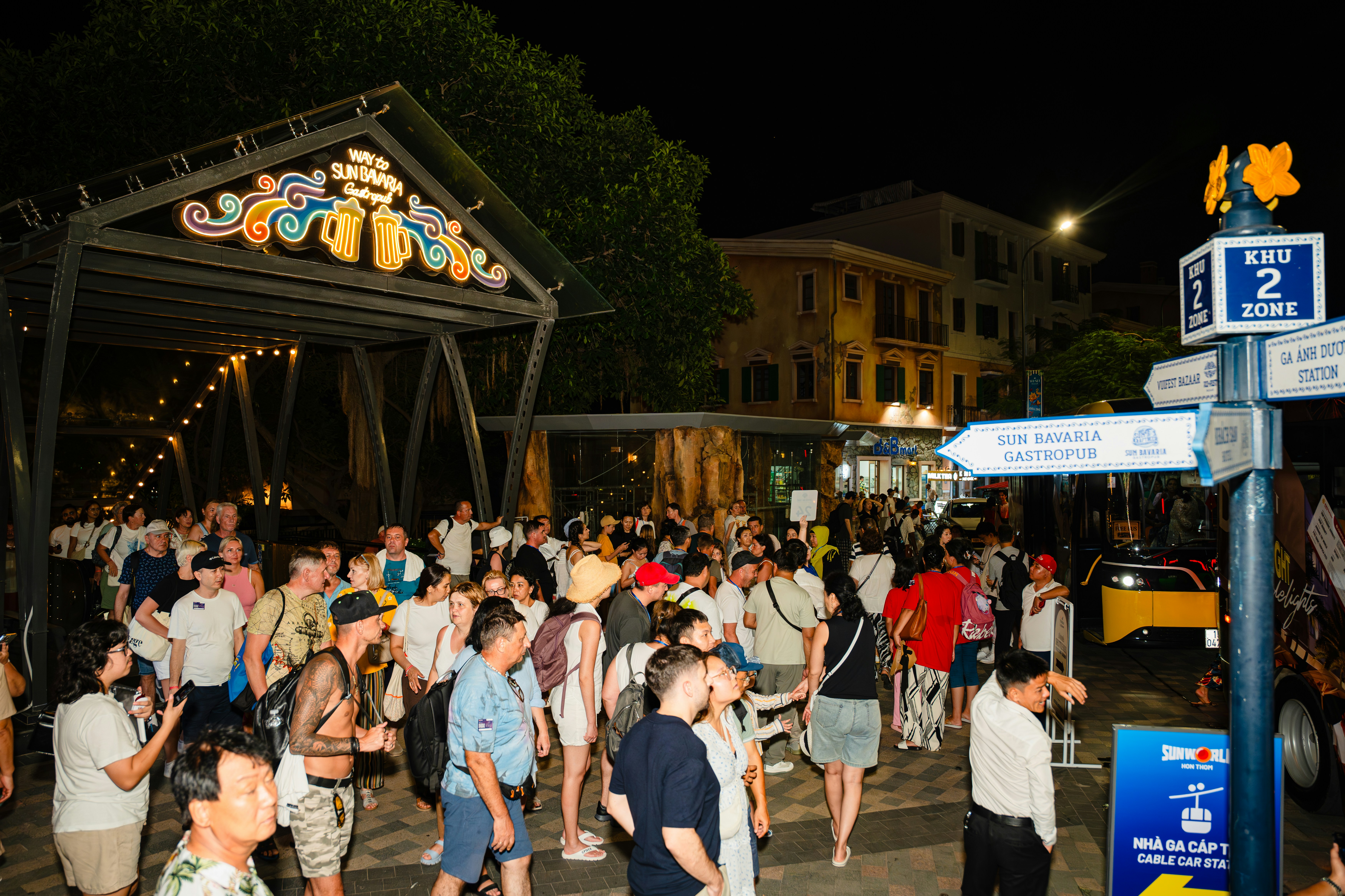 Crowd in Sunset Town